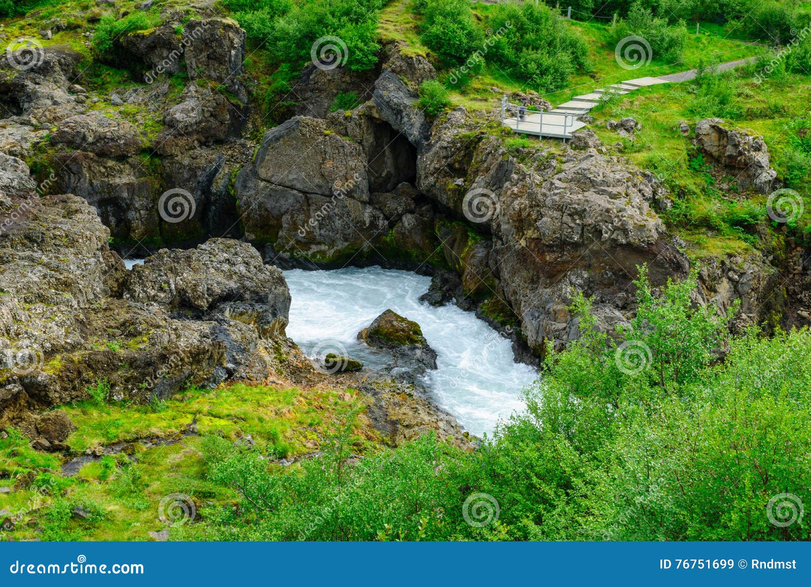 The Barnafoss waterfall stock image. Image of travel - 76751699