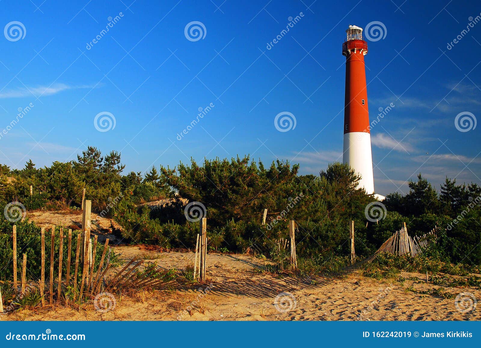 Barnegat Lighthouse on the Jersey Shore Stock Image - Image of inlet ...