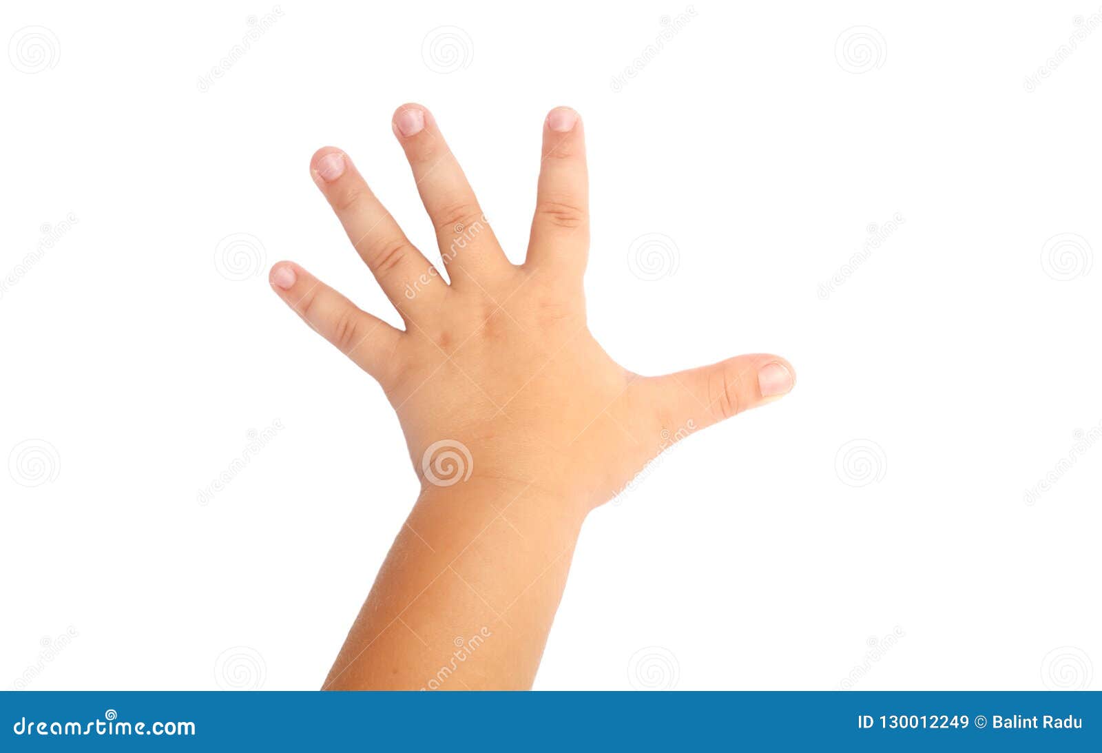 Barns hand på vit fotografering för bildbyråer. Bild av uttryck - 130012249