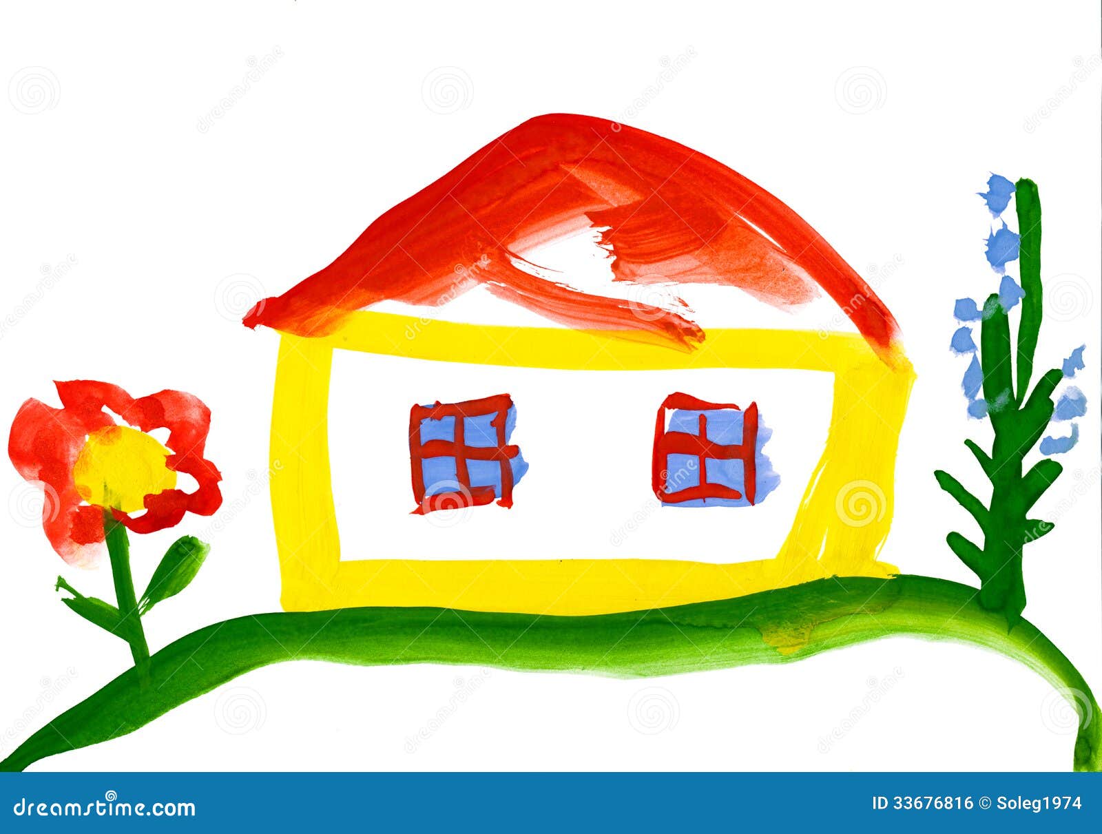 Barns teckning. hus i byn stock illustrationer. Illustration av ...