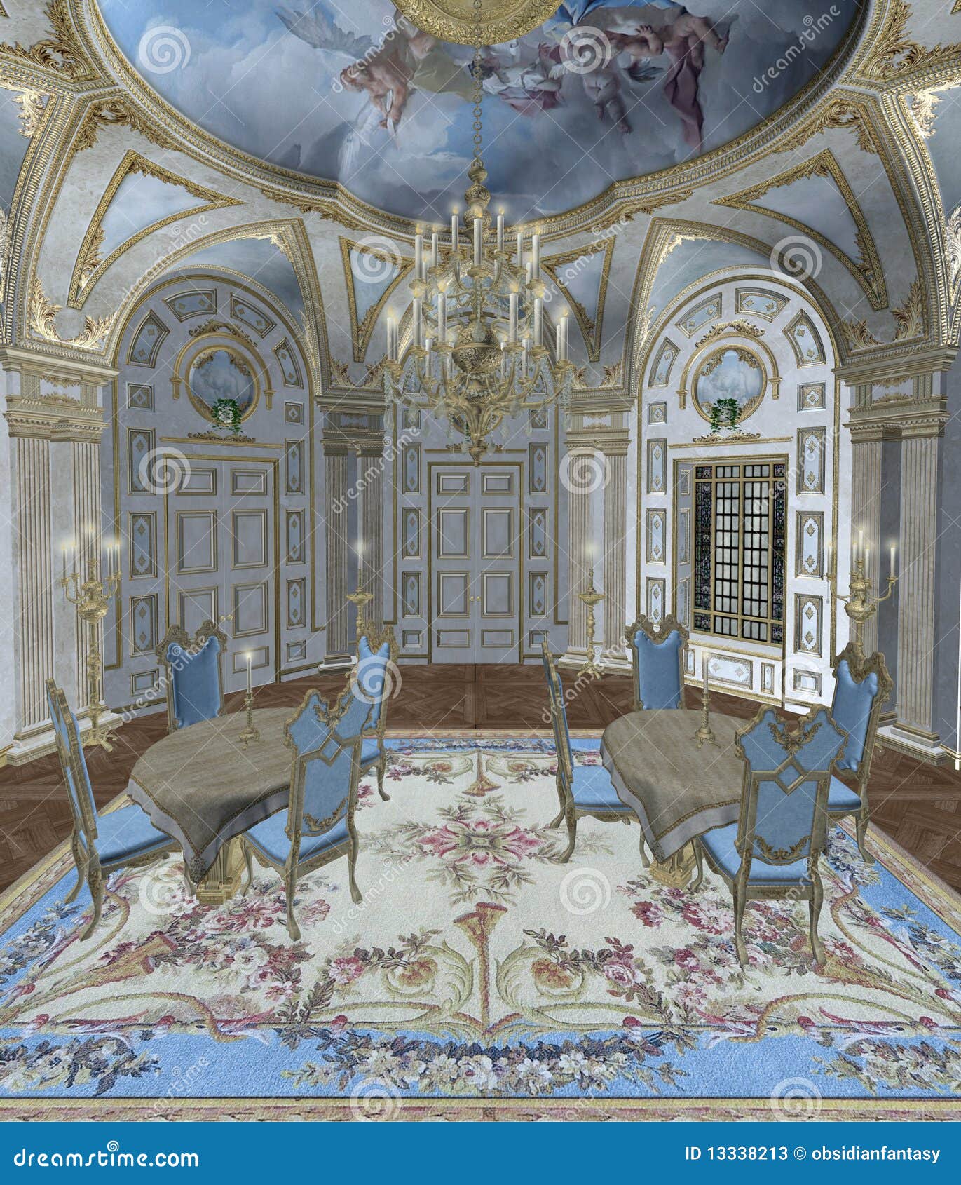 Barocker Raum 1 stock abbildung. Illustration von tabelle - 13338213