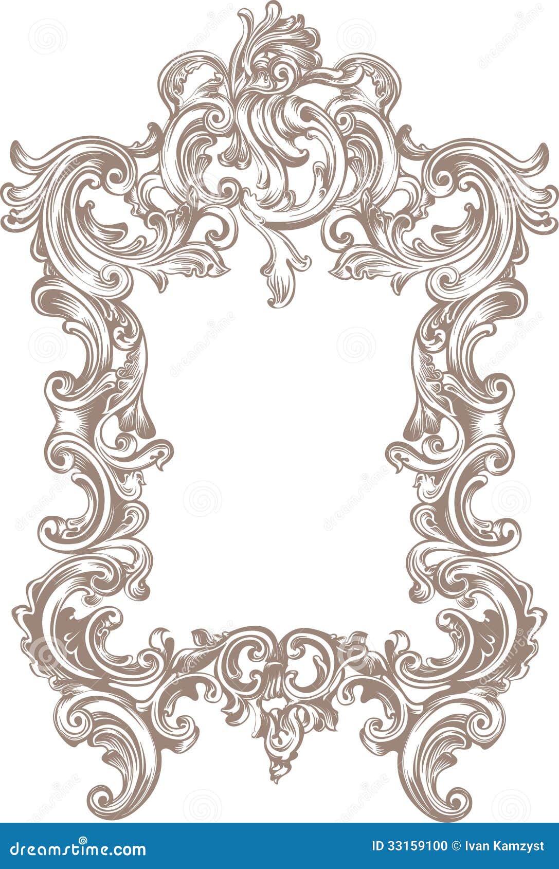 Barok kader vector illustratie. Illustration of spiraal - 33159100