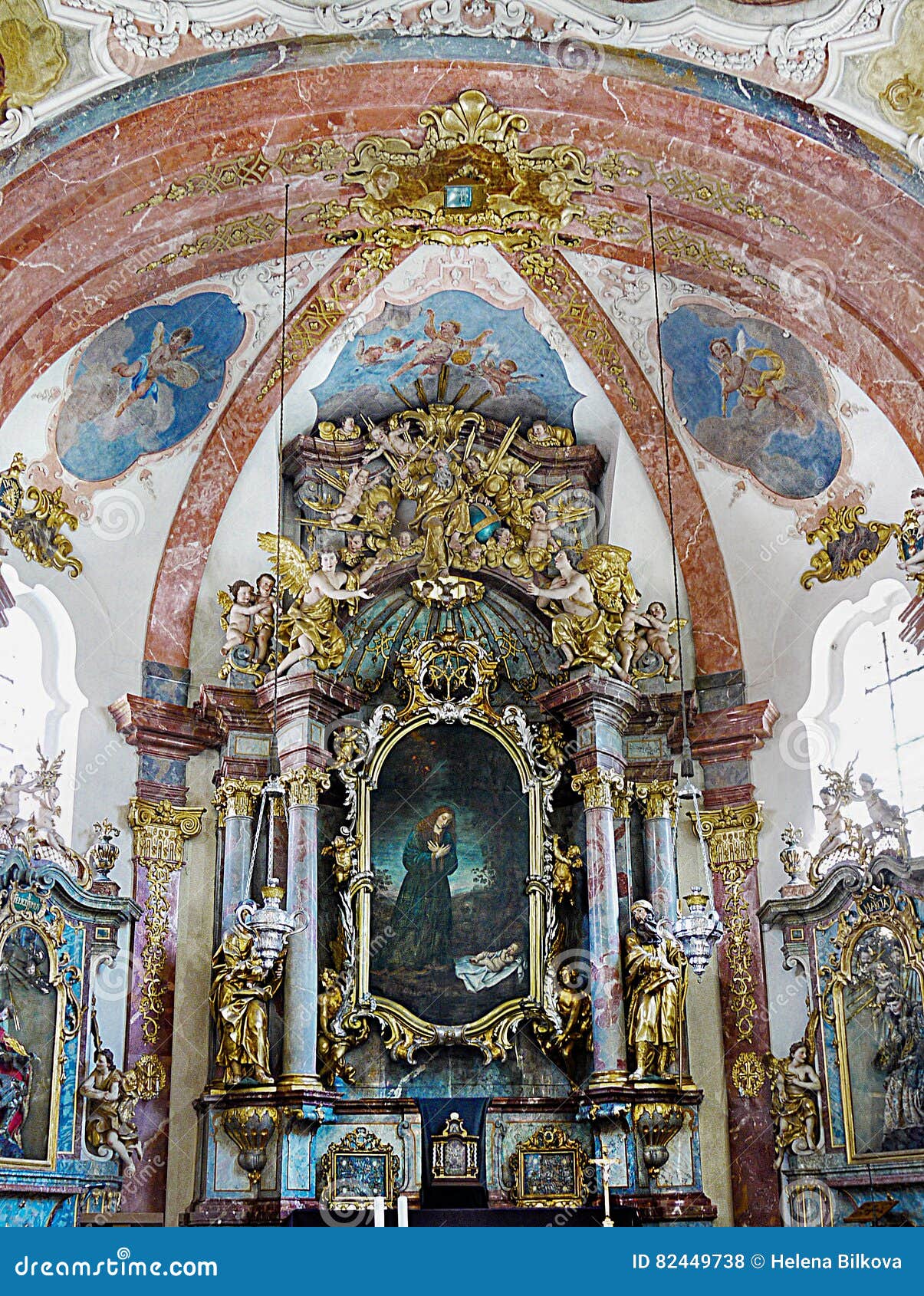 Barokke Kerk Praag, Tsjechische Republiek Redactionele Stock Foto ...