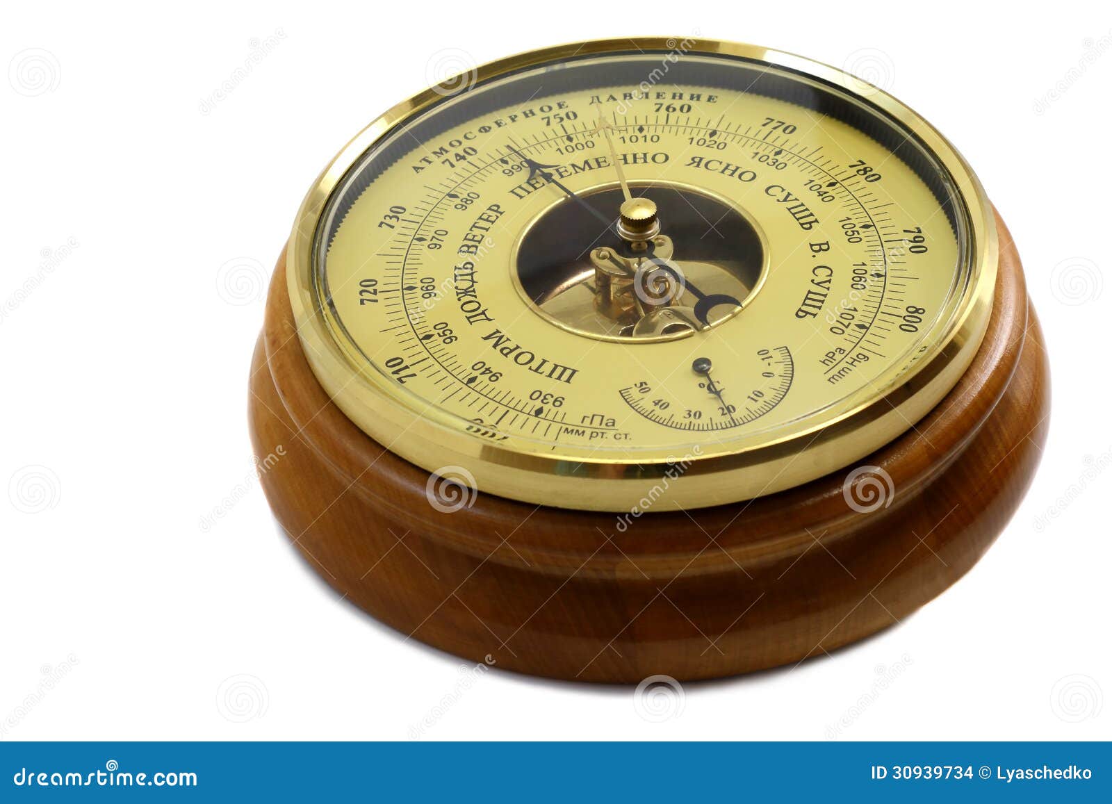 Barometer - Aneroid on a White Background Stock Photo - Image of scale ...