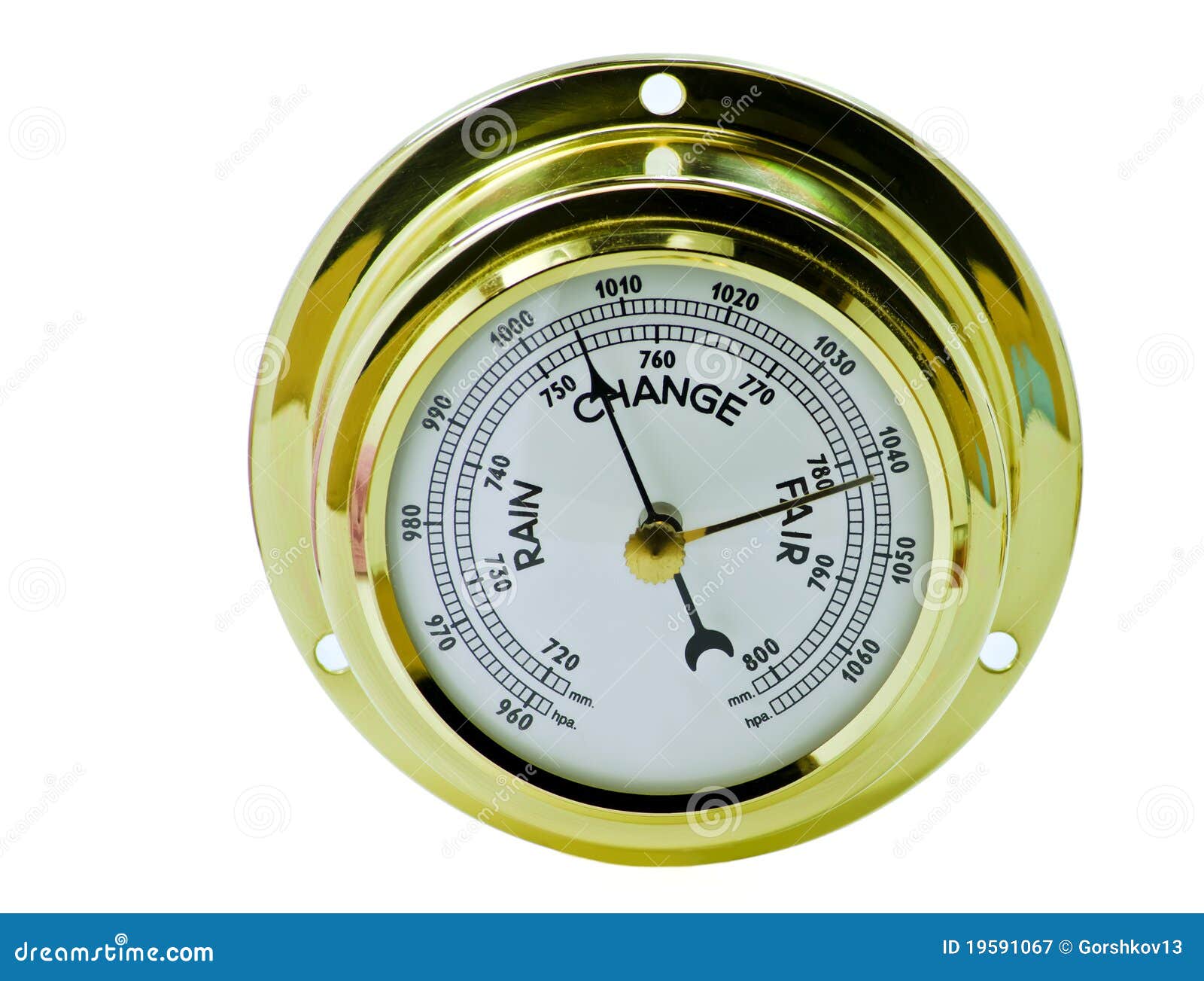 Barometer Isolated on White Background Stock Image - Image of ...