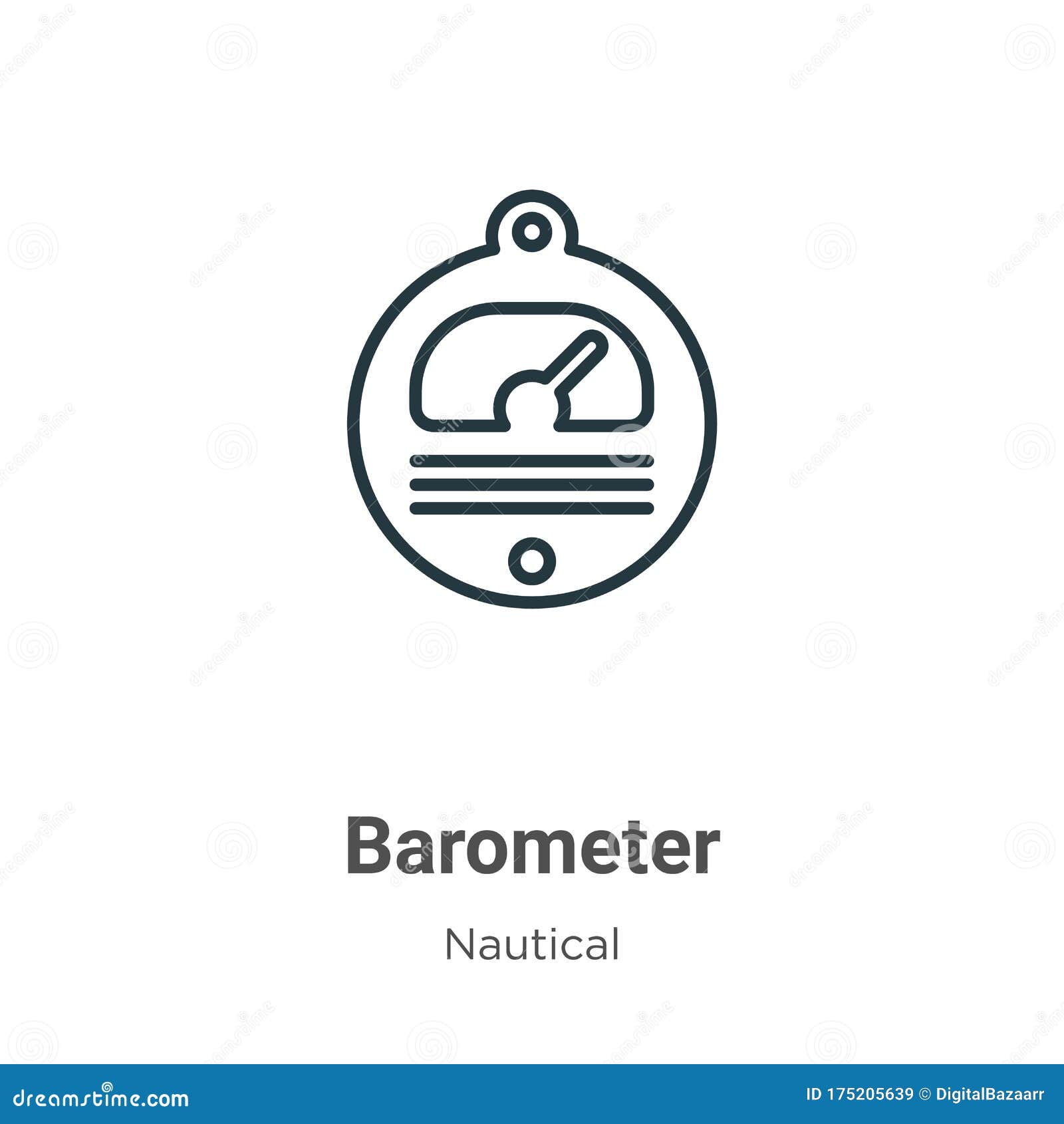 Barometer Outline Vector Icon. Thin Line Black Barometer Icon, Flat ...
