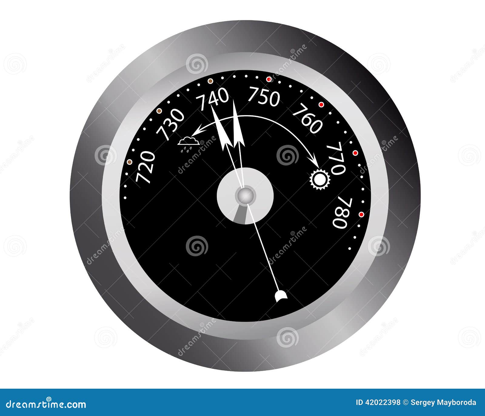 Barometer stock vector. Illustration of rain, storm, forecasting - 42022398