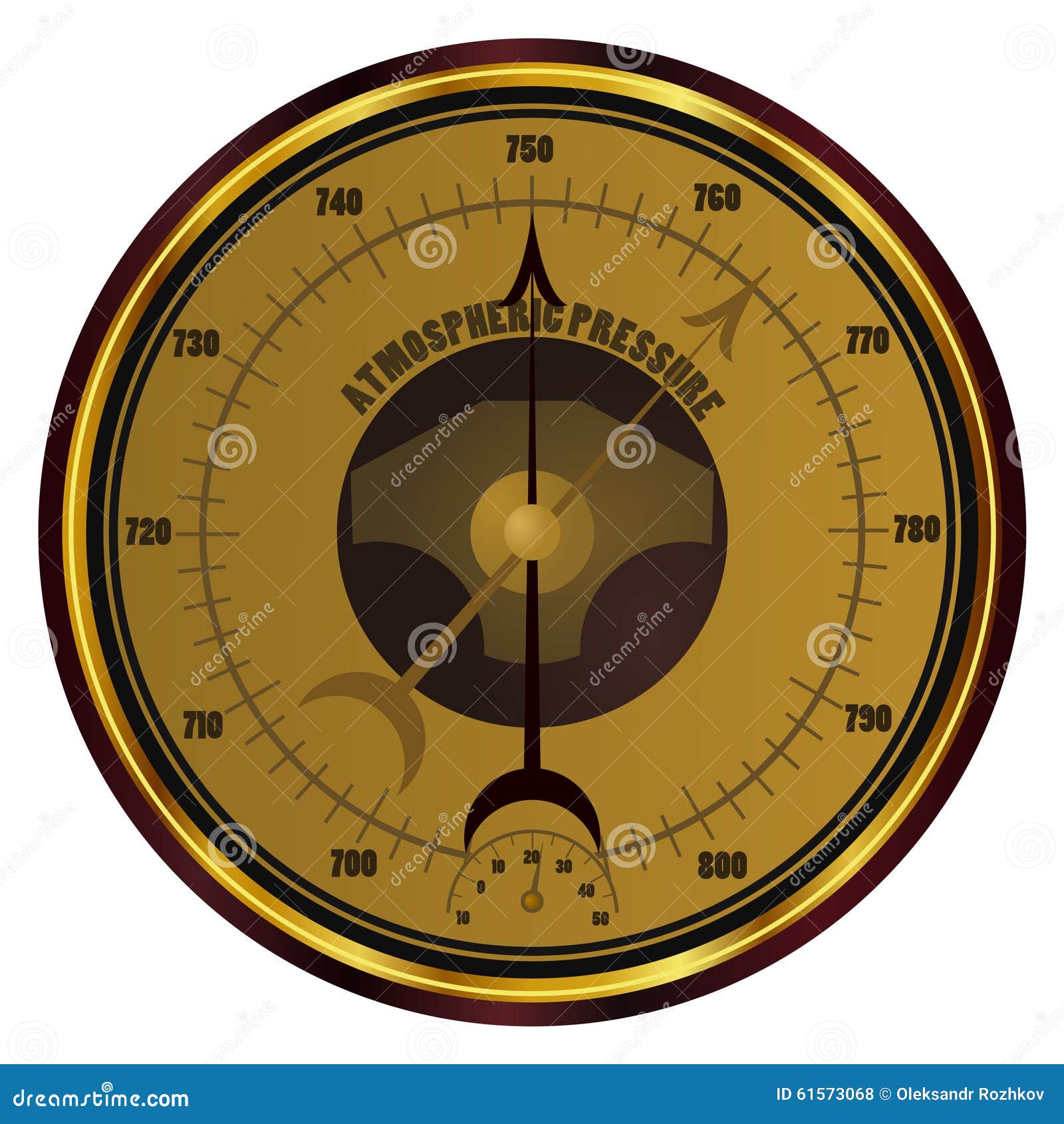Barometer. stock vector. Illustration of obsolete, measuring - 61573068