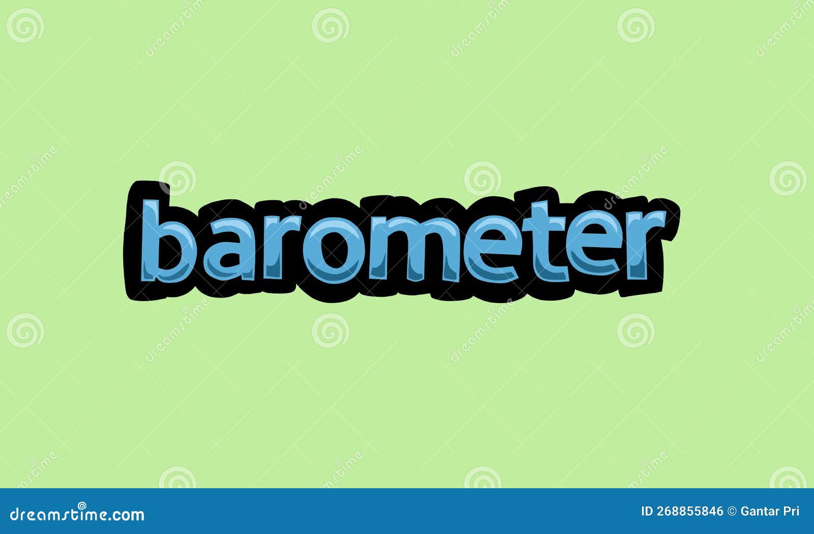 Barometer Writing Vector Design on a Green Background Stock ...