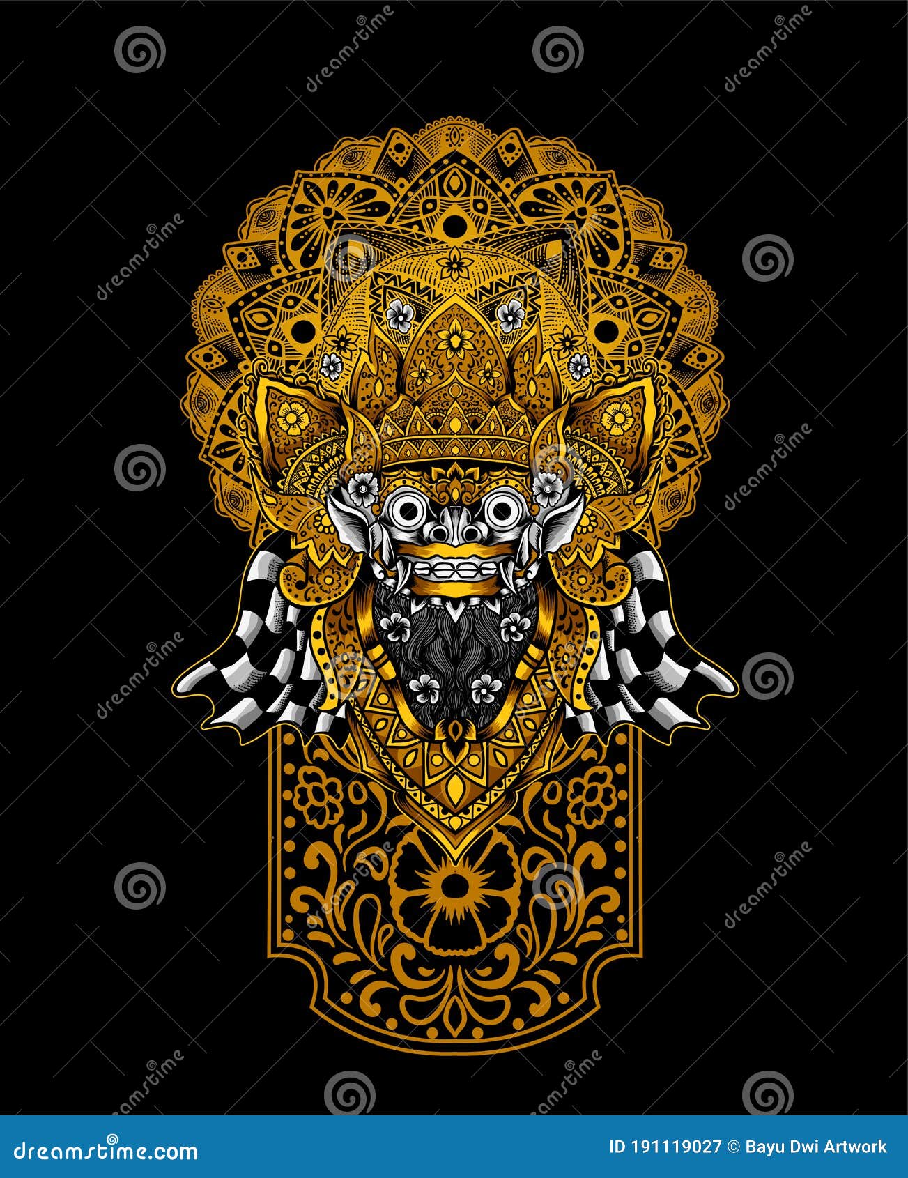 Illustration Vector Barong Bali Culture Icon Form Bali-indonesia with ...
