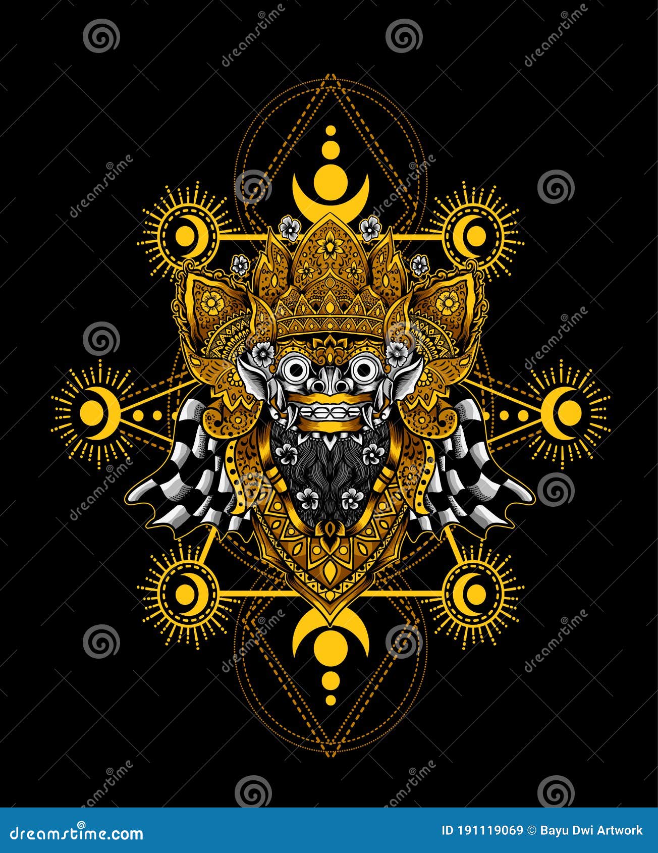 Illustration Vector Barong Bali Culture Icon Form Bali-indonesia with ...