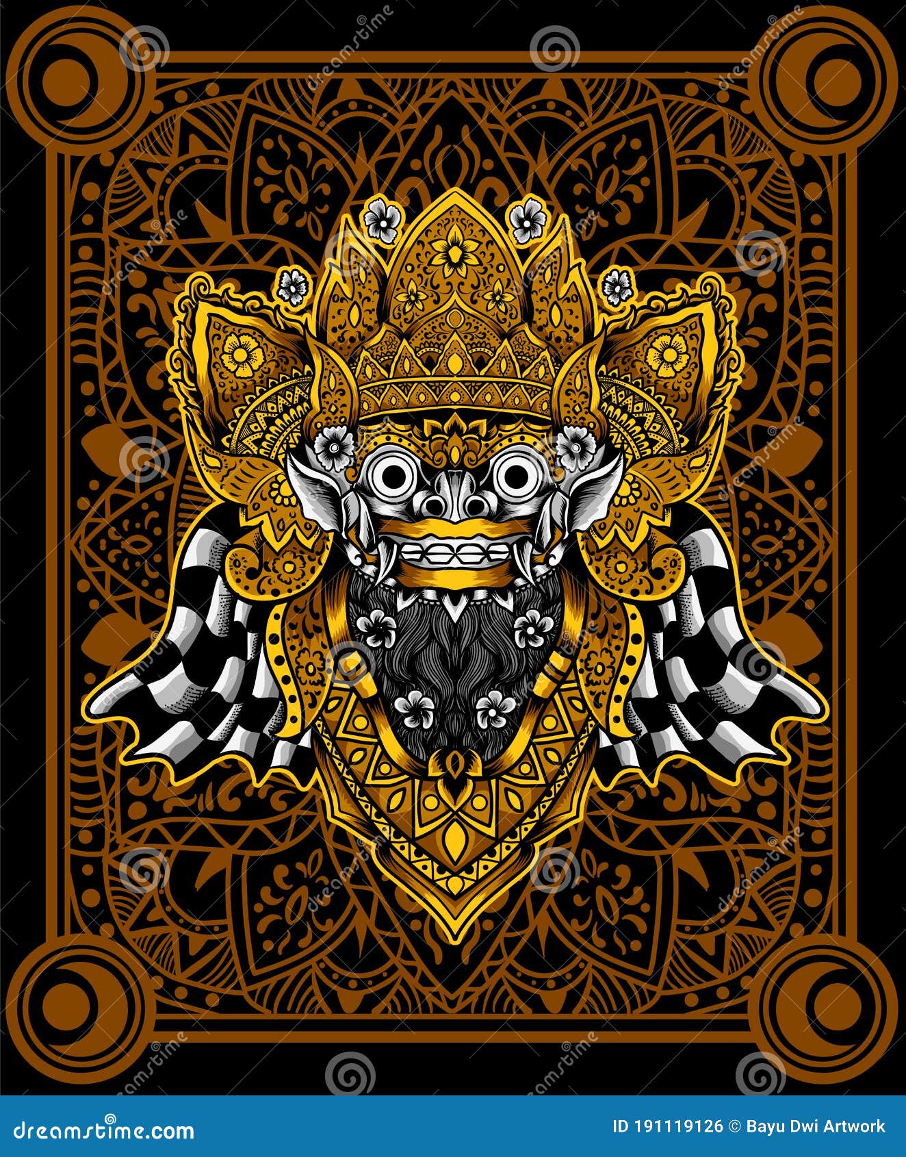 Illustration Vector Barong Bali Culture Icon Form Bali-indonesia with ...