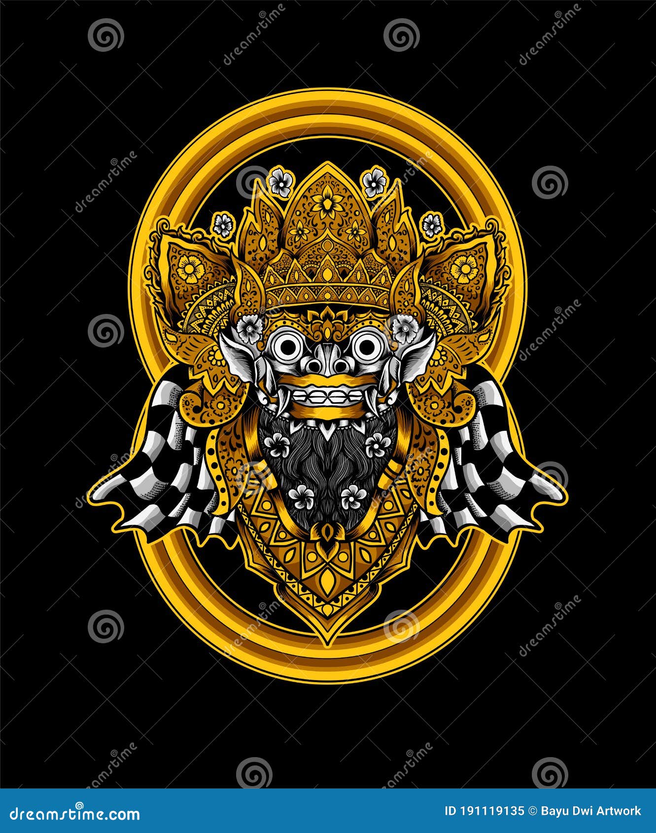 Illustration Vector Barong Bali Culture Icon Form Bali-indonesia with ...