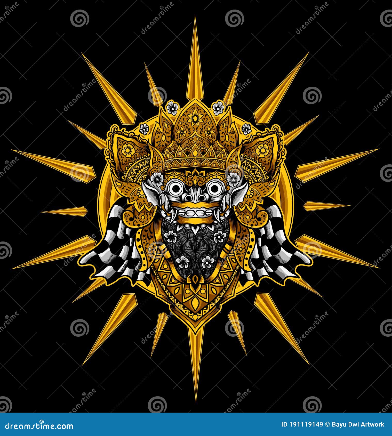 Illustration Vector Barong Bali Culture Icon Form Bali-indonesia with ...