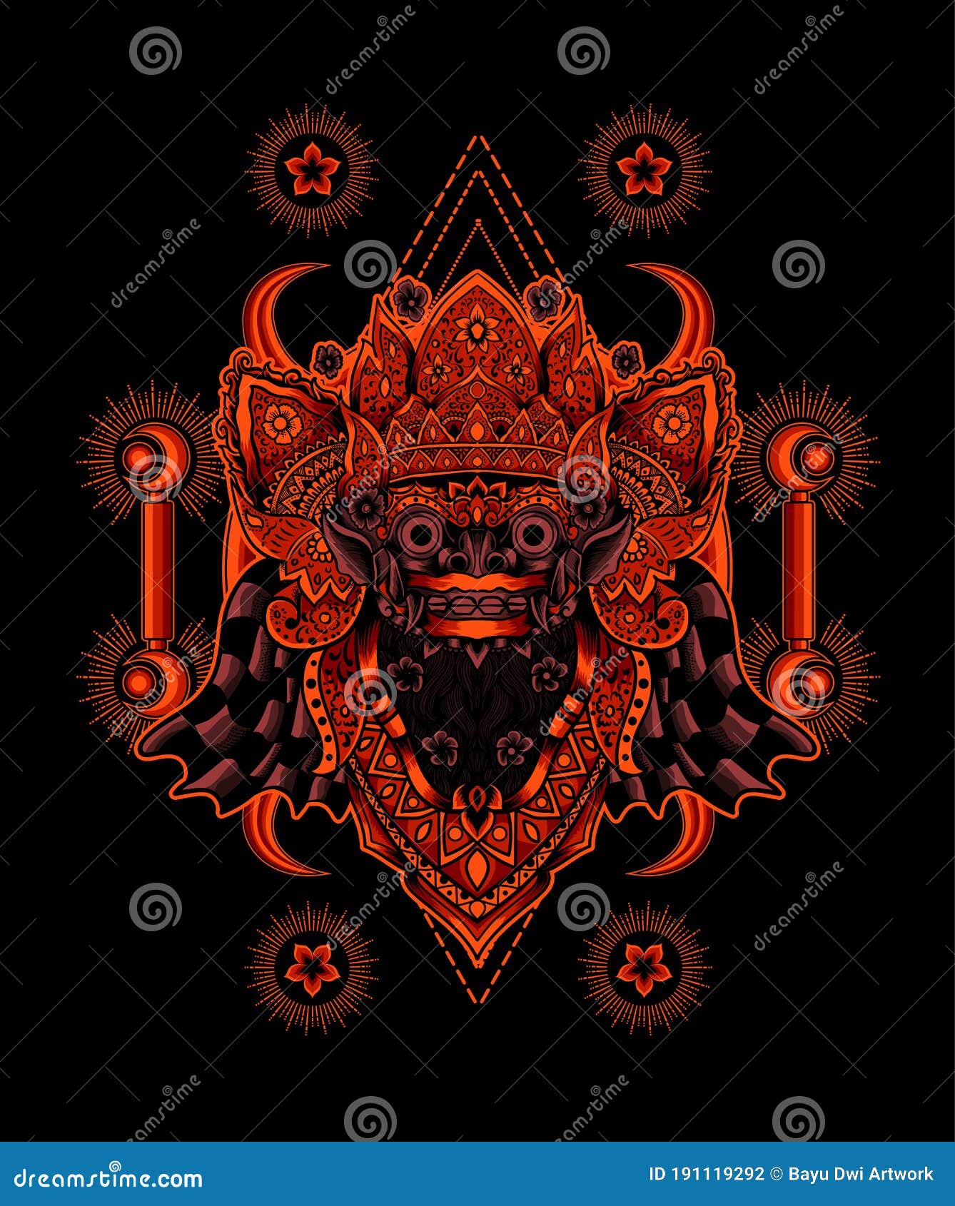Illustration Vector Barong Bali Culture Icon Form Bali-indonesia with ...