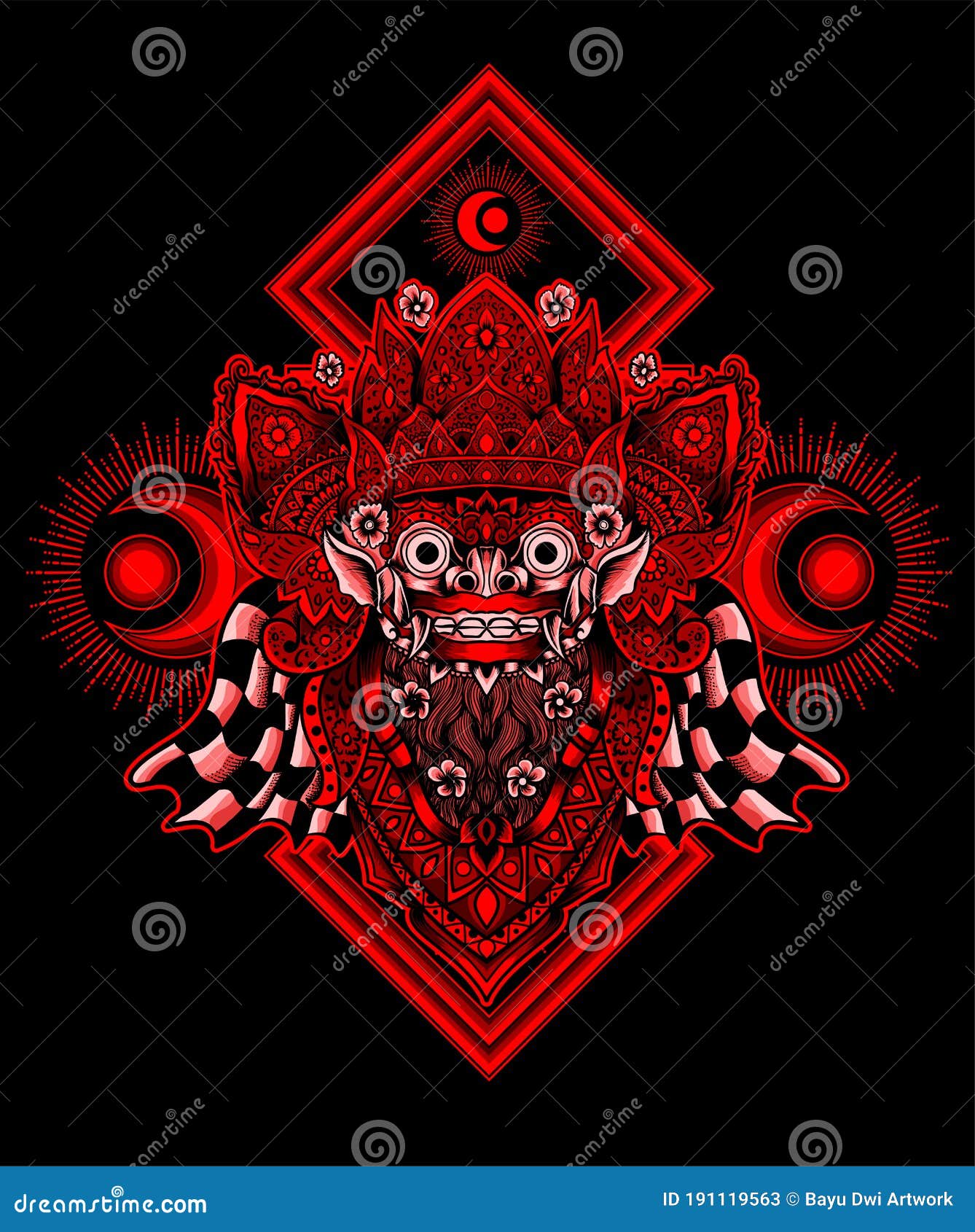Illustration Vector Barong Bali Culture Icon Form Bali-indonesia with ...