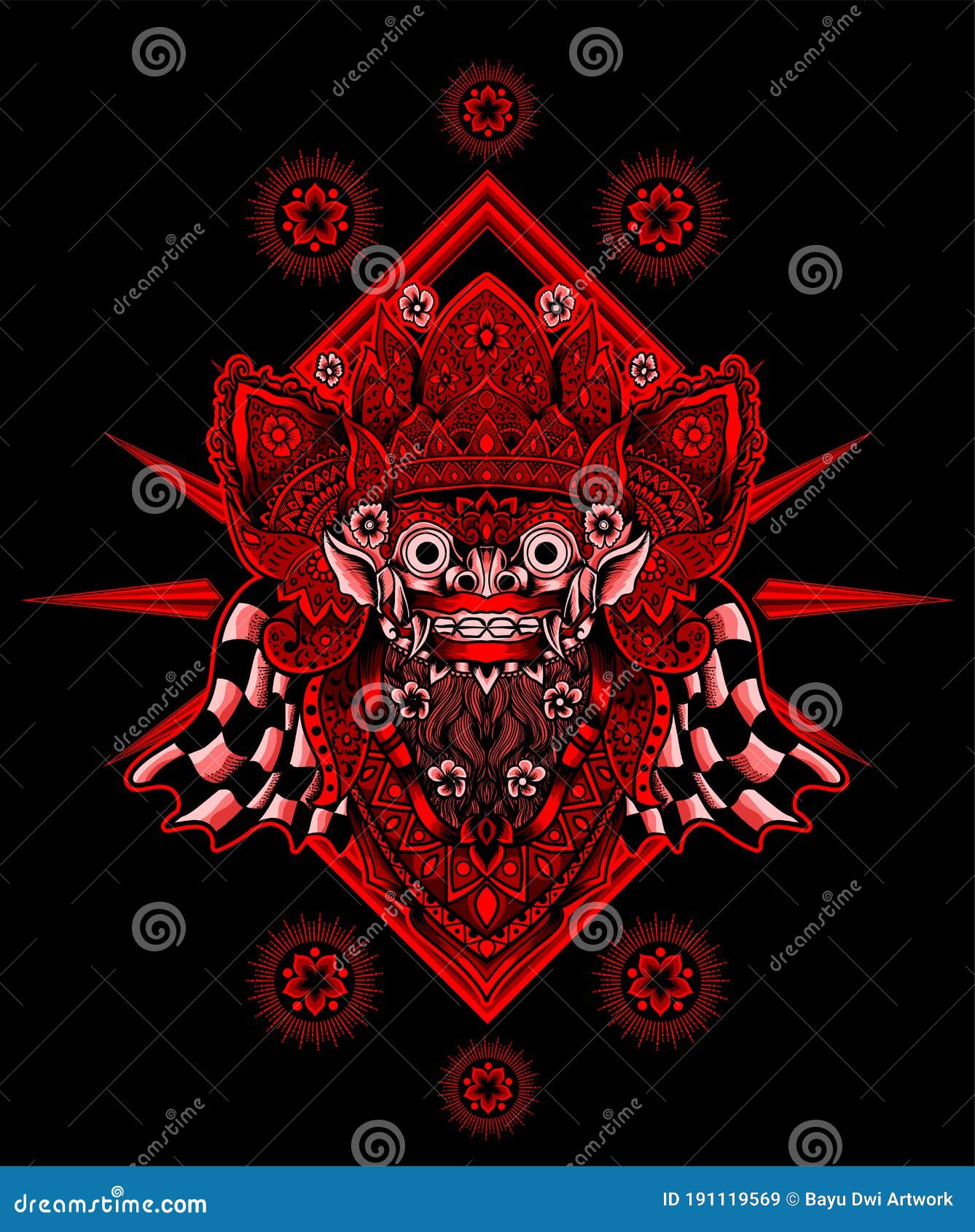 Illustration Vector Barong Bali Culture Icon Form Bali-indonesia with ...