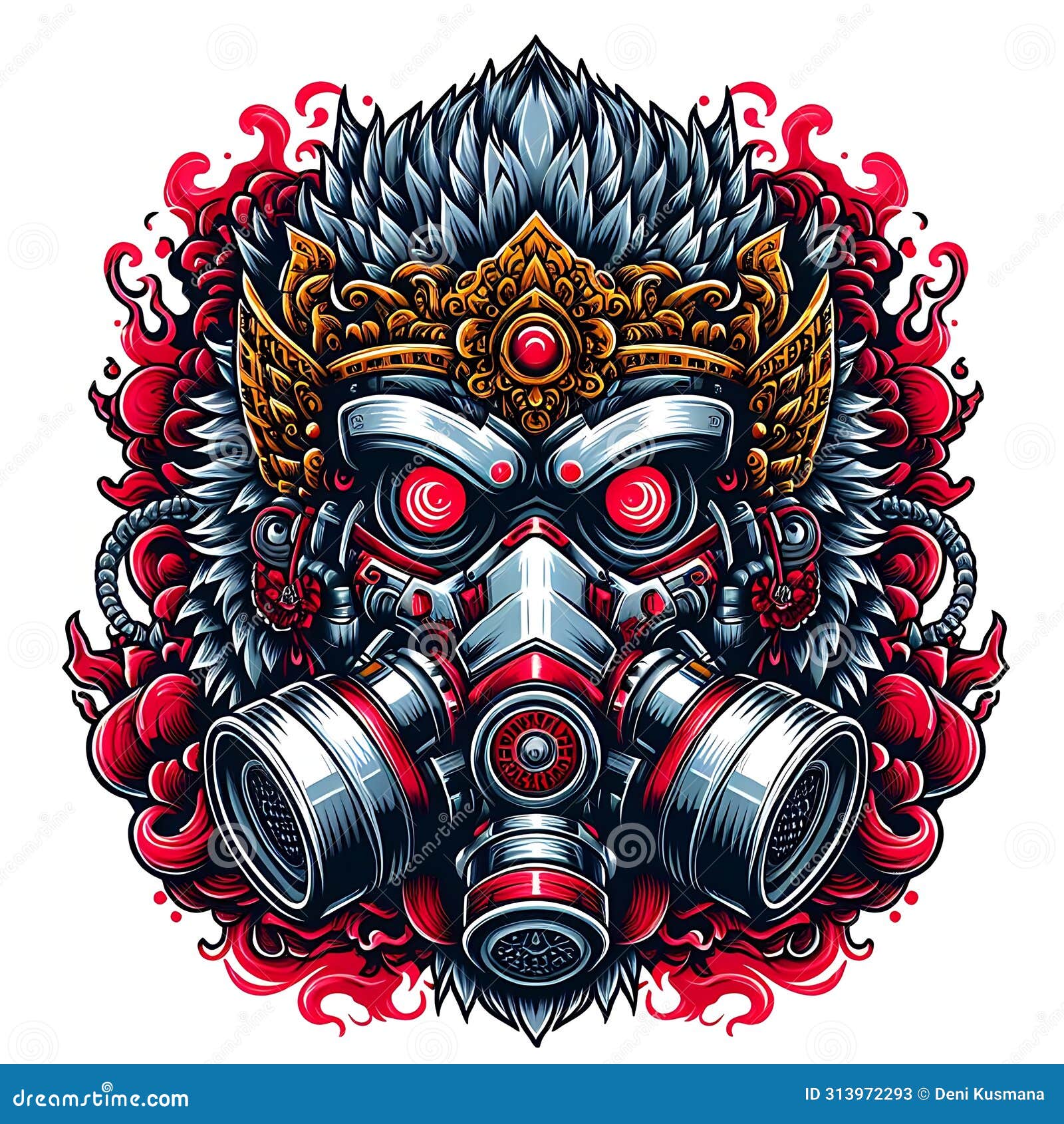 Culture Balinese Indonesian Inking Illustration Artwork Cartoon Vector ...