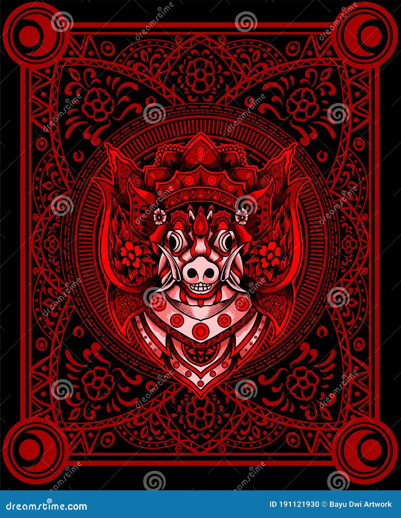 Illustration Vector Barong Bangkung Culture Icon Form Bali-indonesia ...