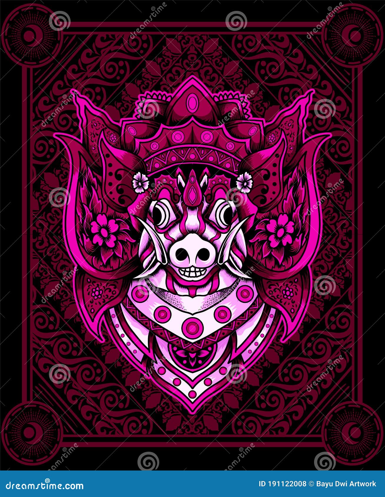 Culture Of Bali In Custom Font Lettering Illustration Cartoon Vector ...