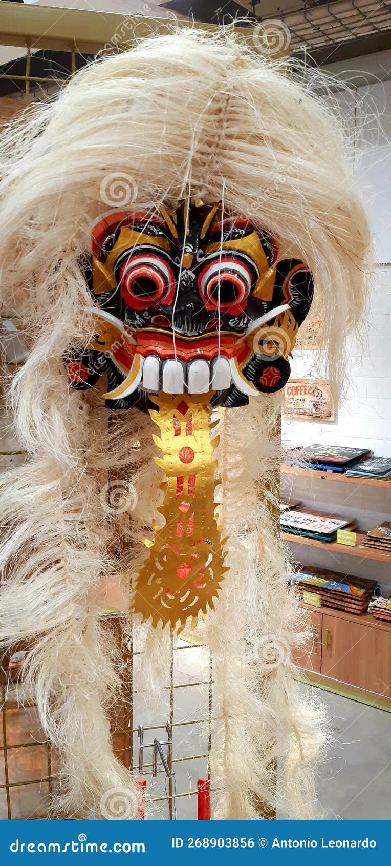 Barong Mask Balinese Golden Stock Photo - Image of balinese, mask ...
