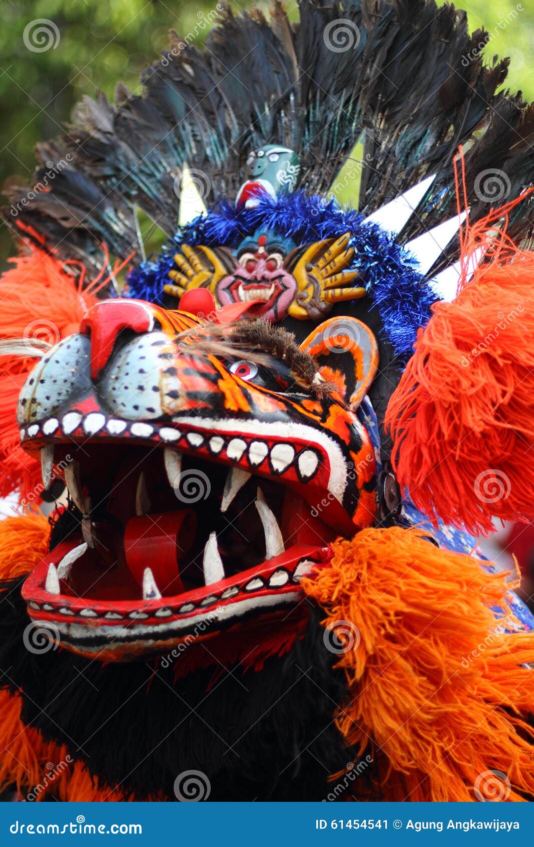 Barong Head Decorated With Semi Precious Stones, Lion Like Deity Of ...