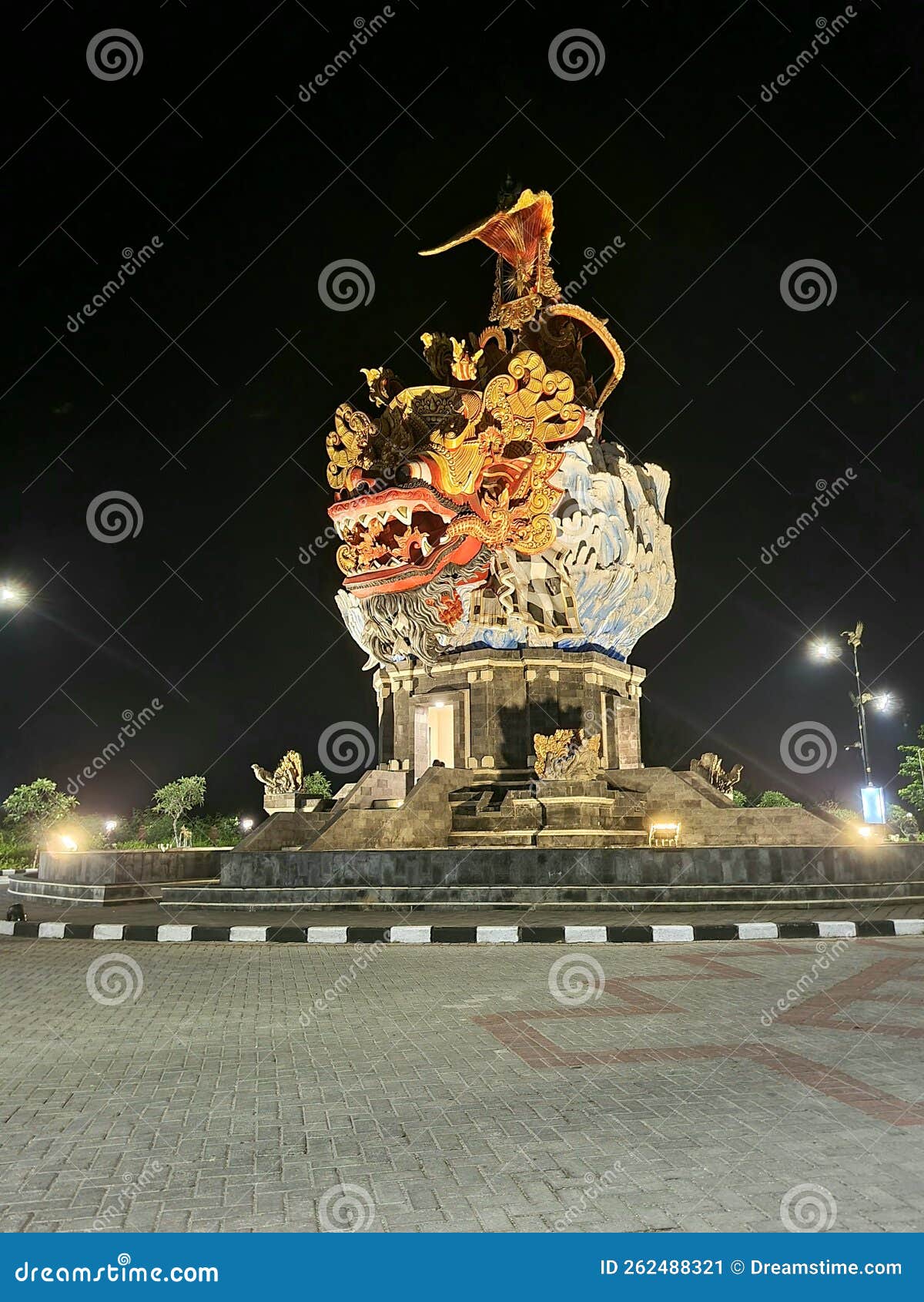 Barong Statue Benoa Harbour Bali Stock Image - Image of painting ...