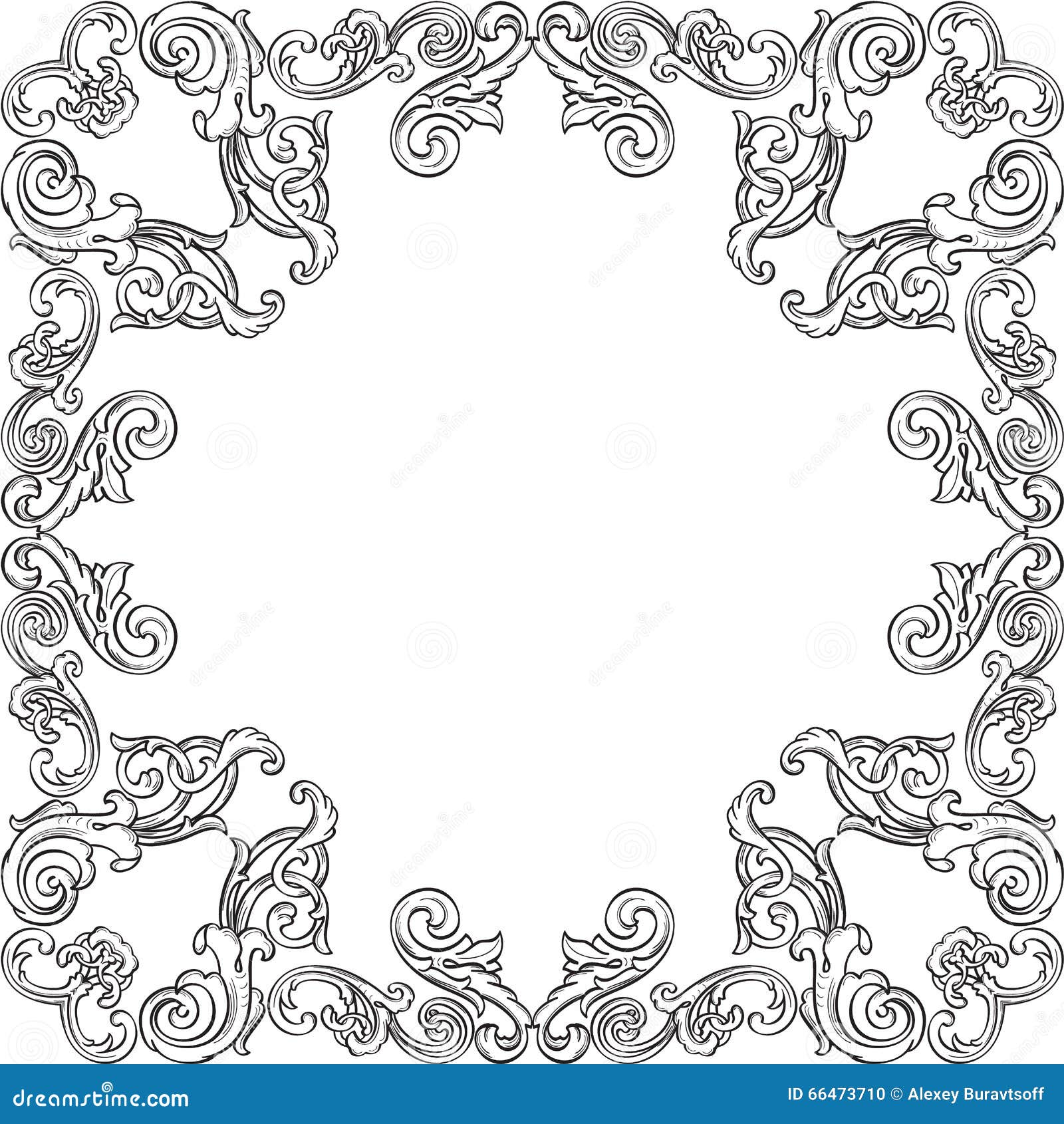 Baroque art border stock vector. Illustration of antique - 66473710