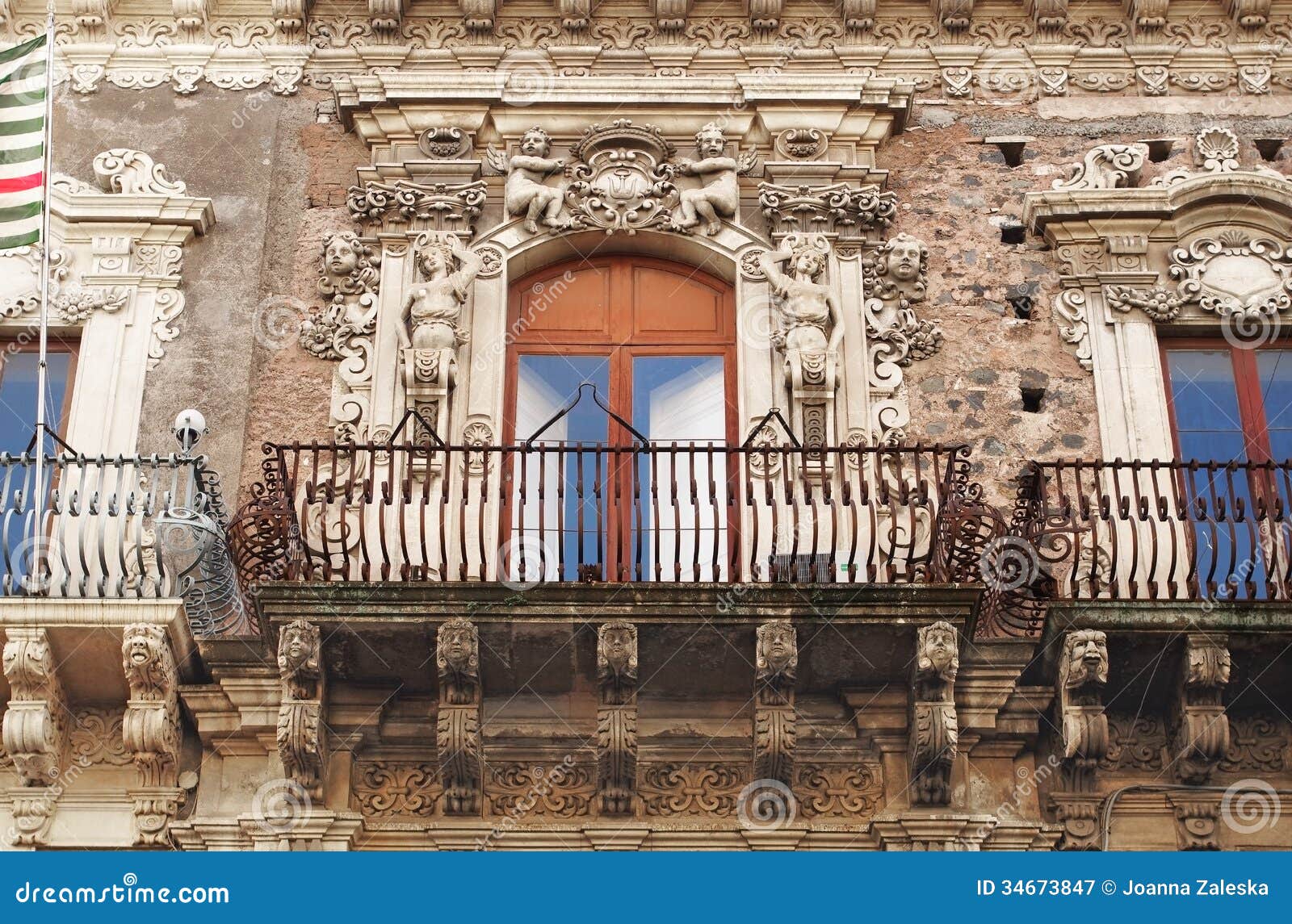 Baroque balcony stock image. Image of catania, fancy - 34673847