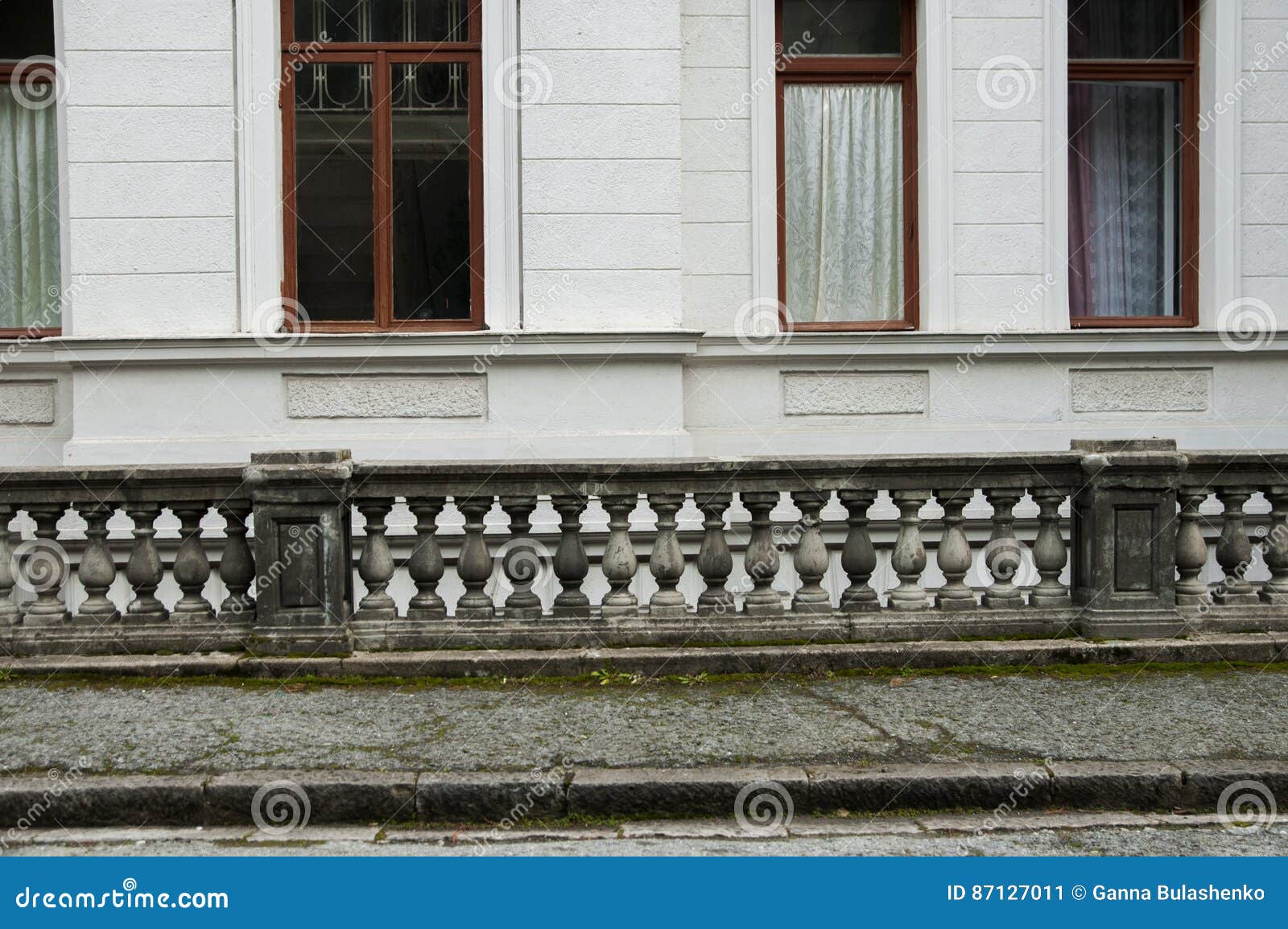 Baroque Balustrade with Asphalt Paving Track Stock Image - Image of ...