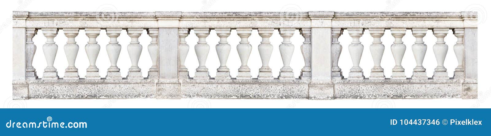 Baroque Balustrade Isolated on White Background Stock Photo - Image of ...