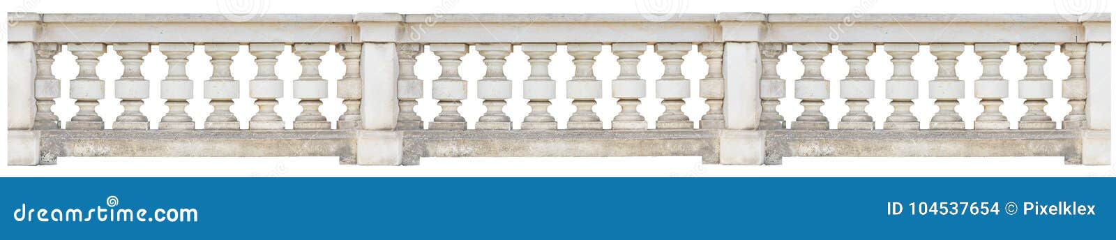 Baroque Balustrade Isolated on White Background Stock Photo - Image of ...