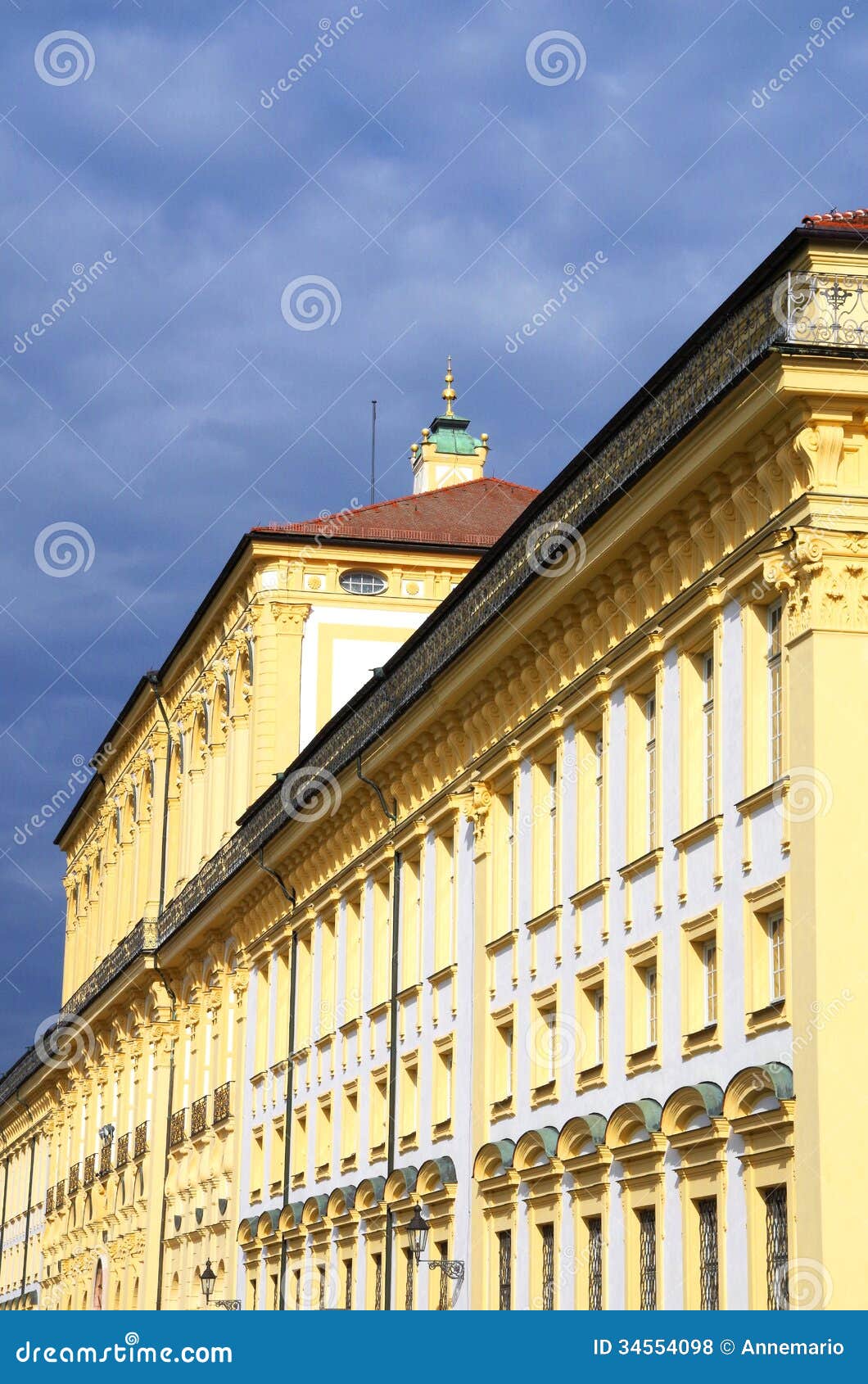 Baroque Castle stock photo. Image of gardens, front, blue - 34554098
