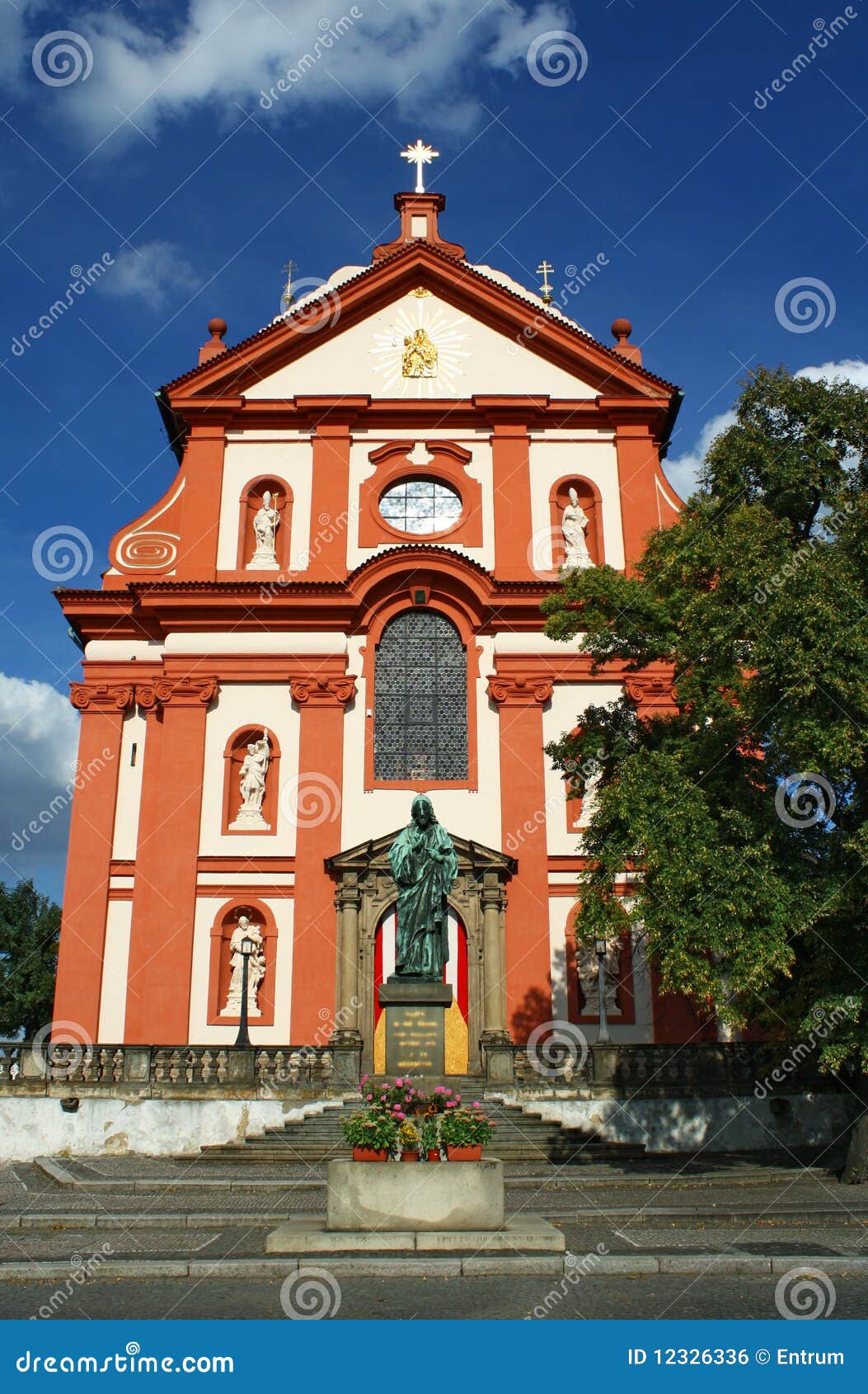 Baroque church stock photo. Image of pink, garden, facade - 12326336