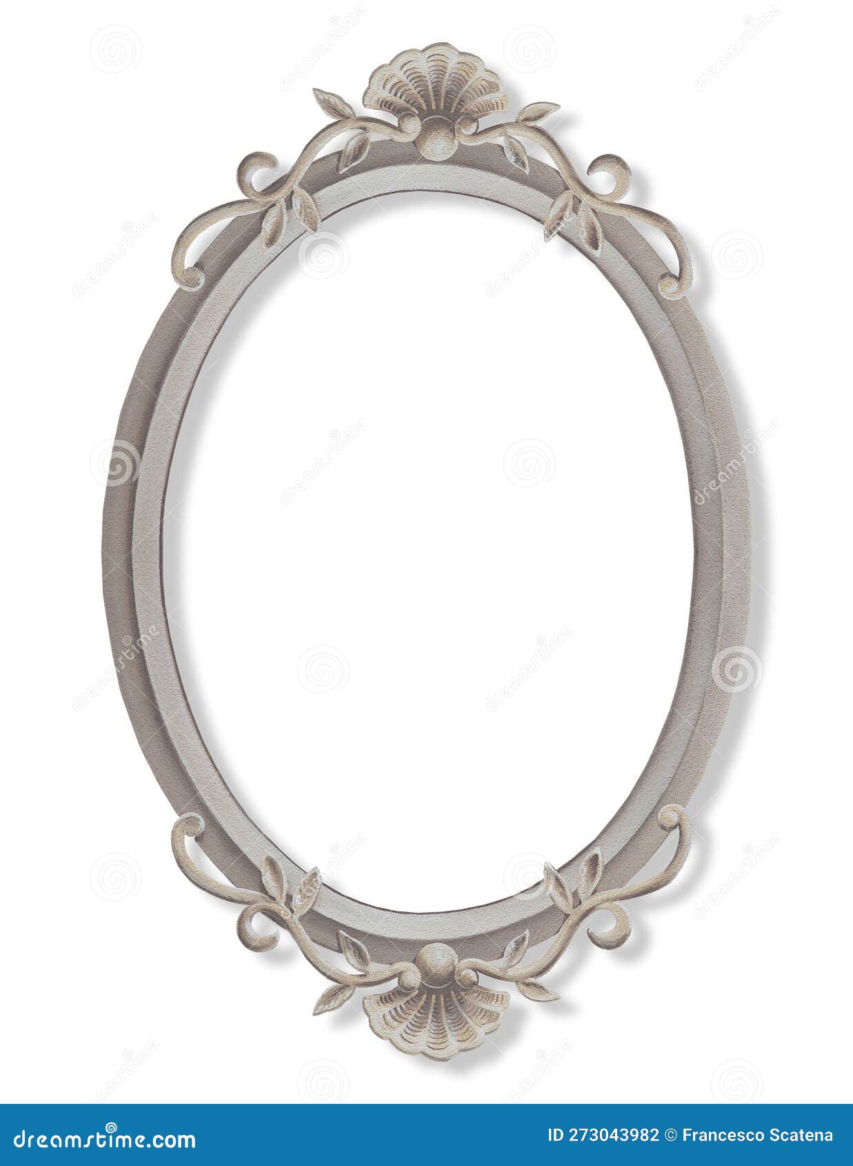 Baroque Classic Style Oval Geometry Frame Painted on a Plastered Wall ... Baroque Classic Style Oval Geometry Frame Painted on a Plastered Wall ...