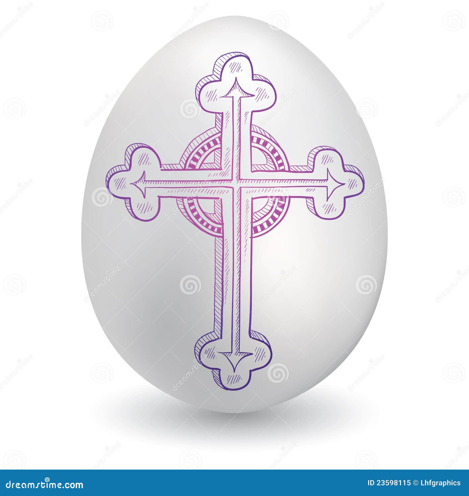 Baroque Cross On Easter Egg Cartoon Vector | CartoonDealer.com #23598115