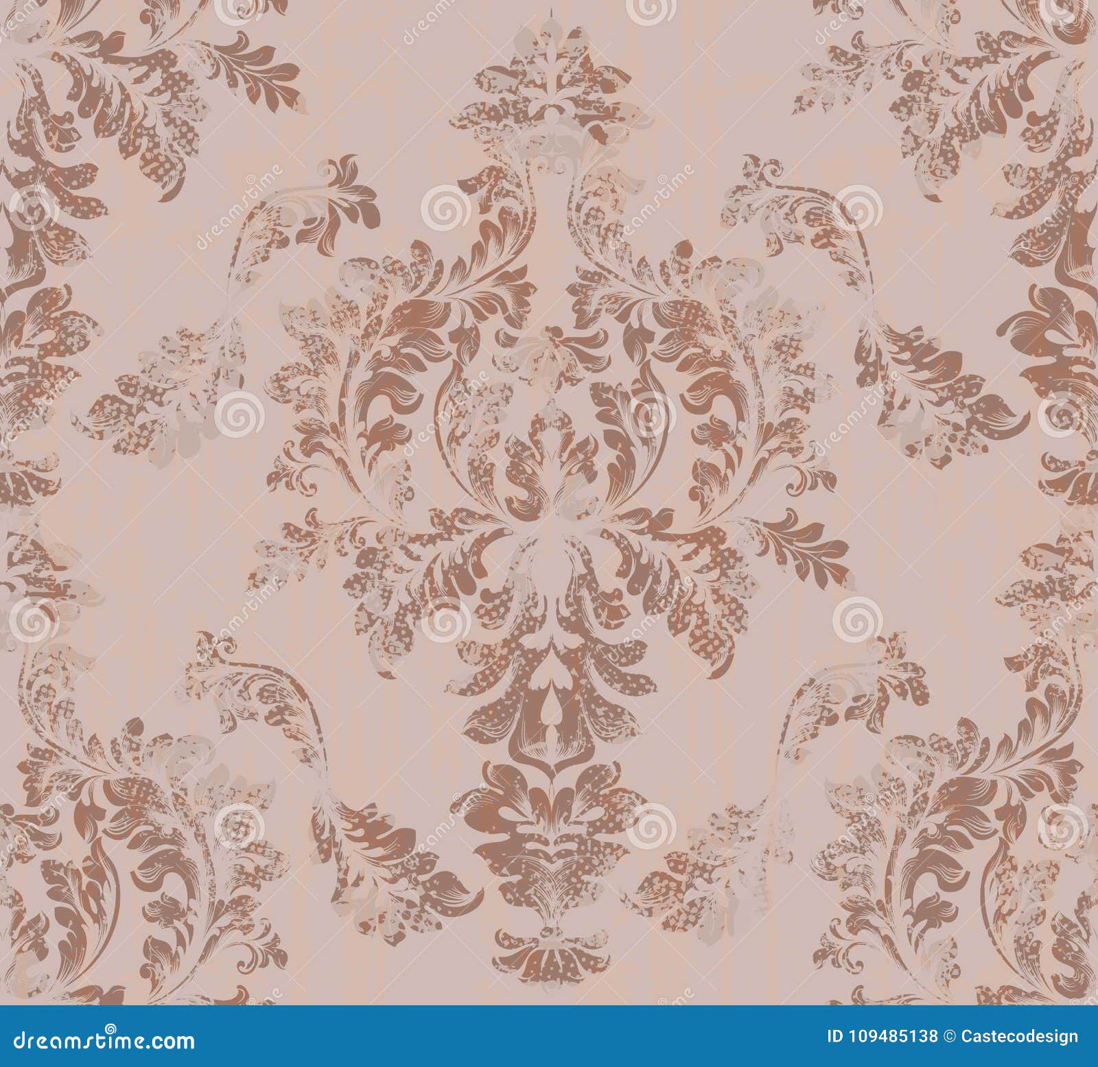 Baroque Damask Pattern Vector. Royal Fabric Background. Luxury Texture ...