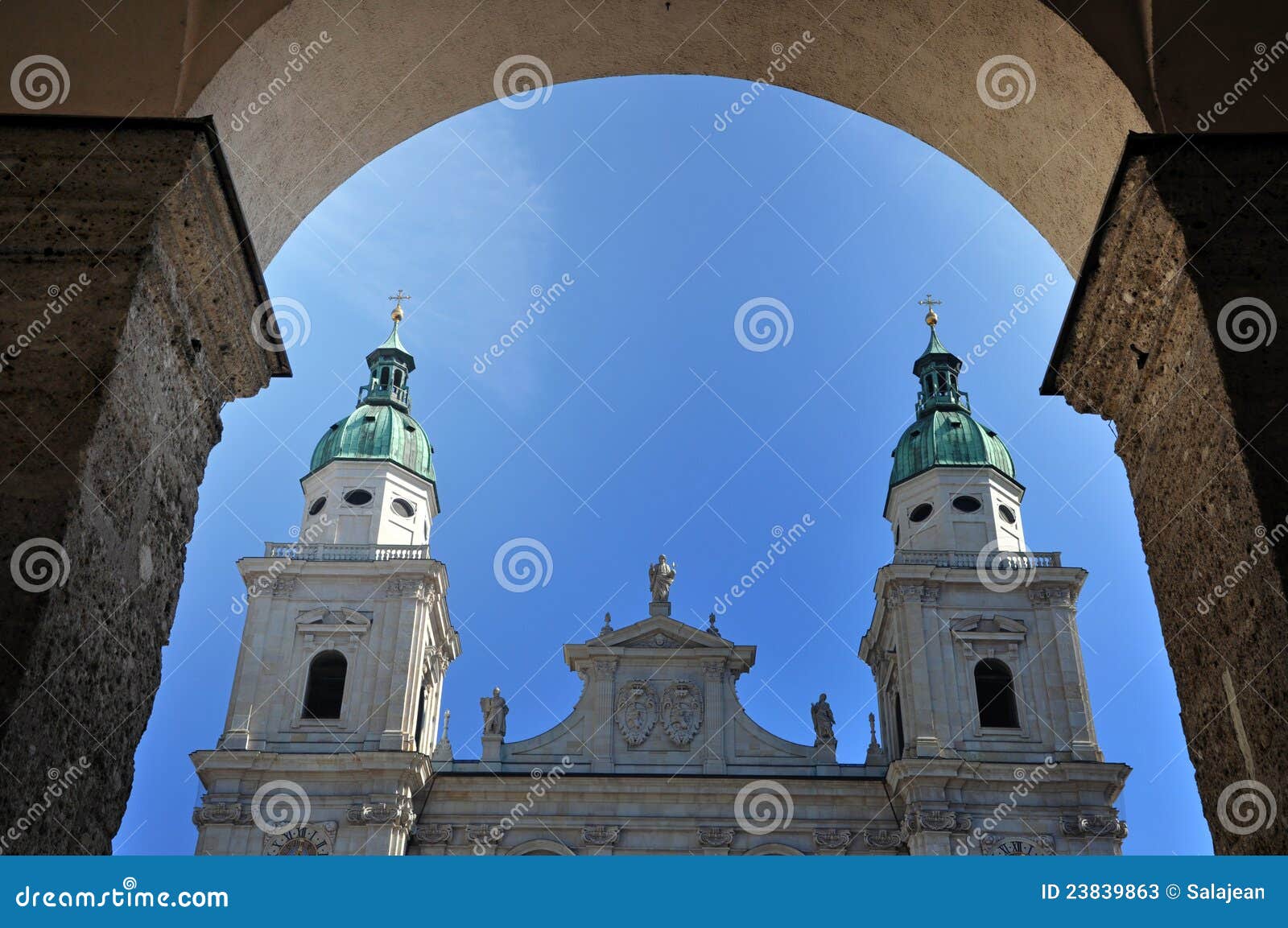 The Baroque Dome Cathedral of Salzburg, Austria Stock Image - Image of ...