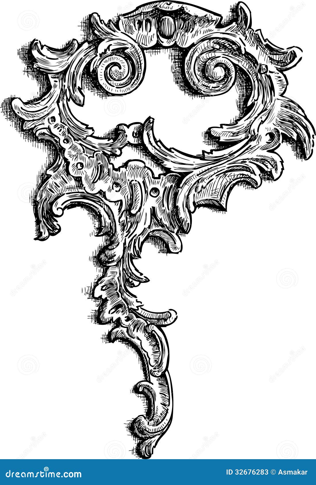 Baroque element stock vector. Illustration of elegance - 32676283