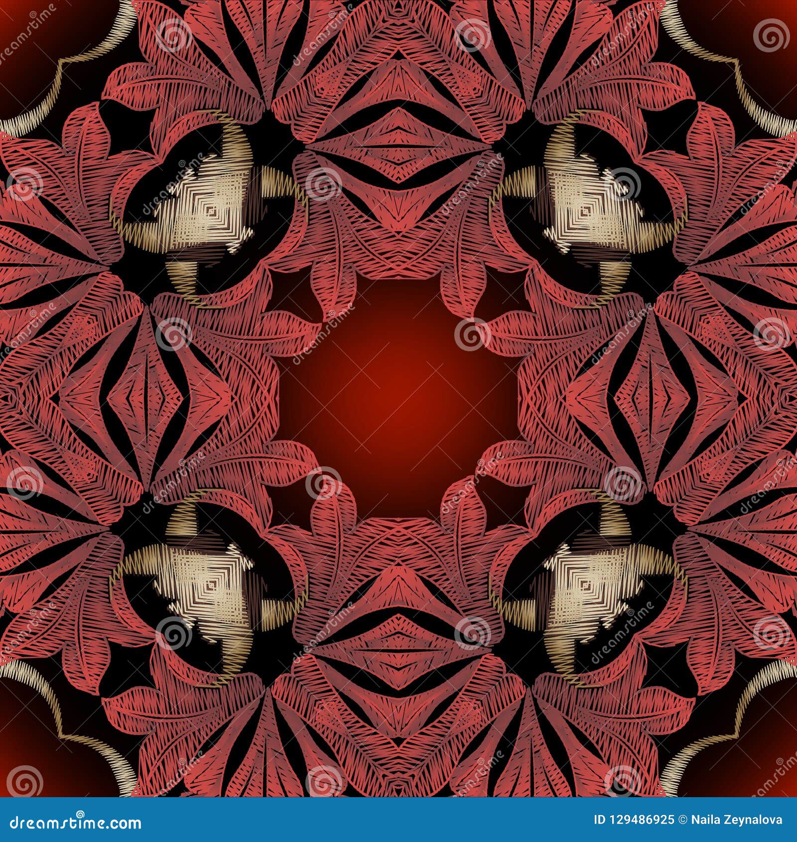 Baroque Embroidery Vector Seamless Pattern. Antique Decorative O Stock ...