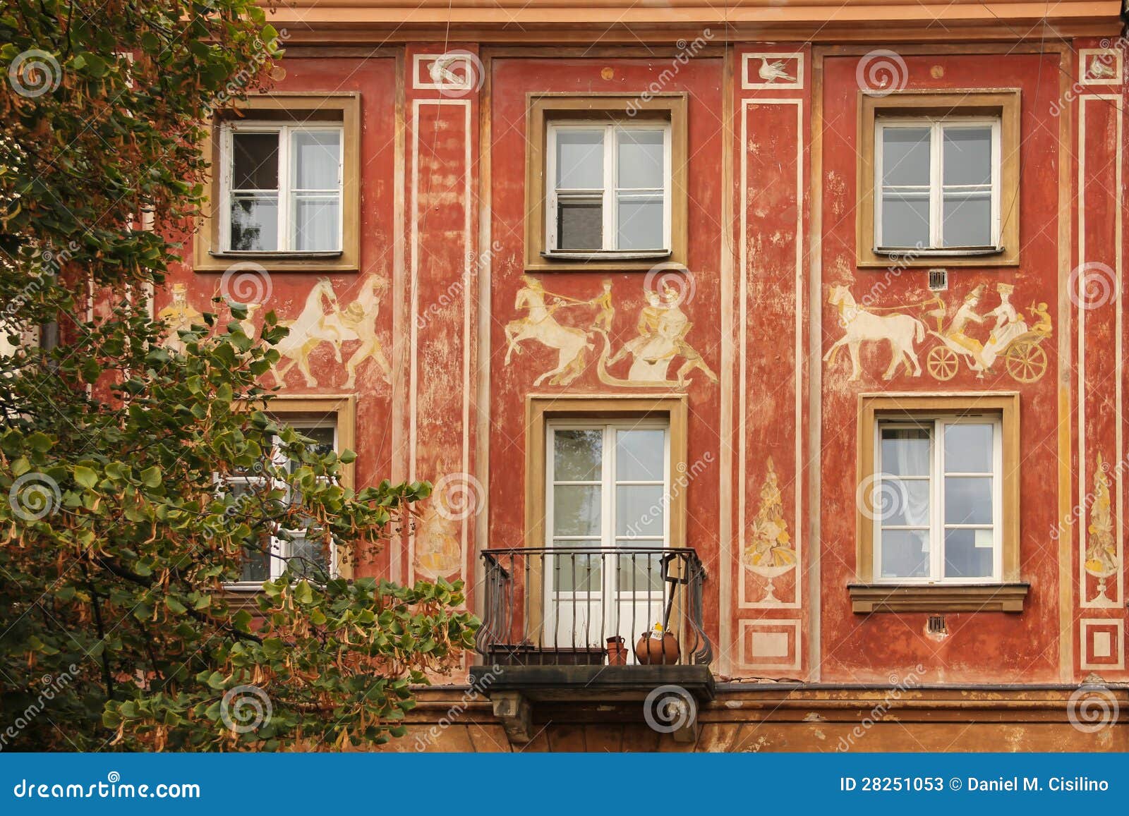 Baroque Facade in the Old Town. Warsaw. Poland Stock Image - Image of ...