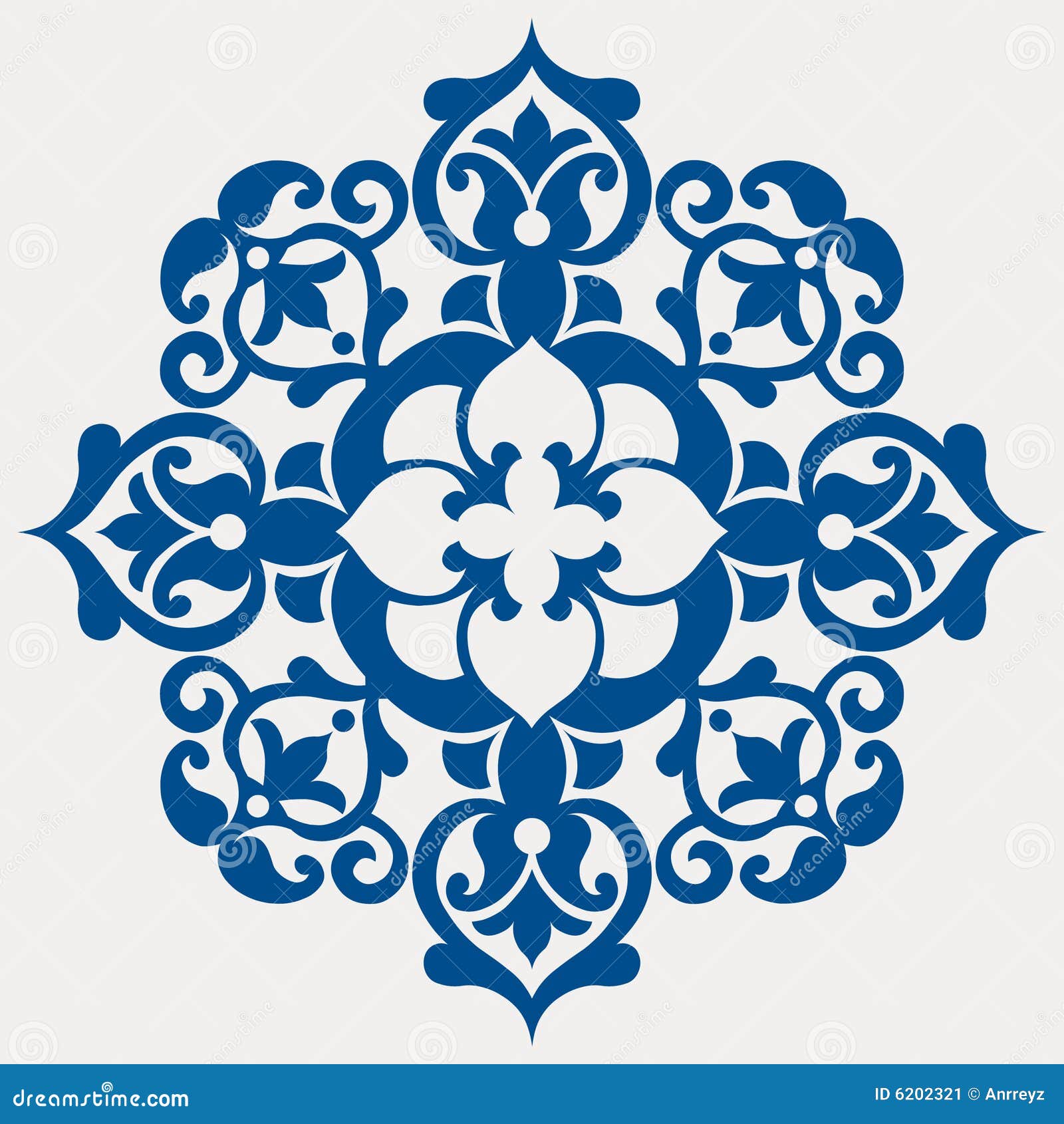 Baroque flower stock vector. Illustration of ethnic, architectonic ...