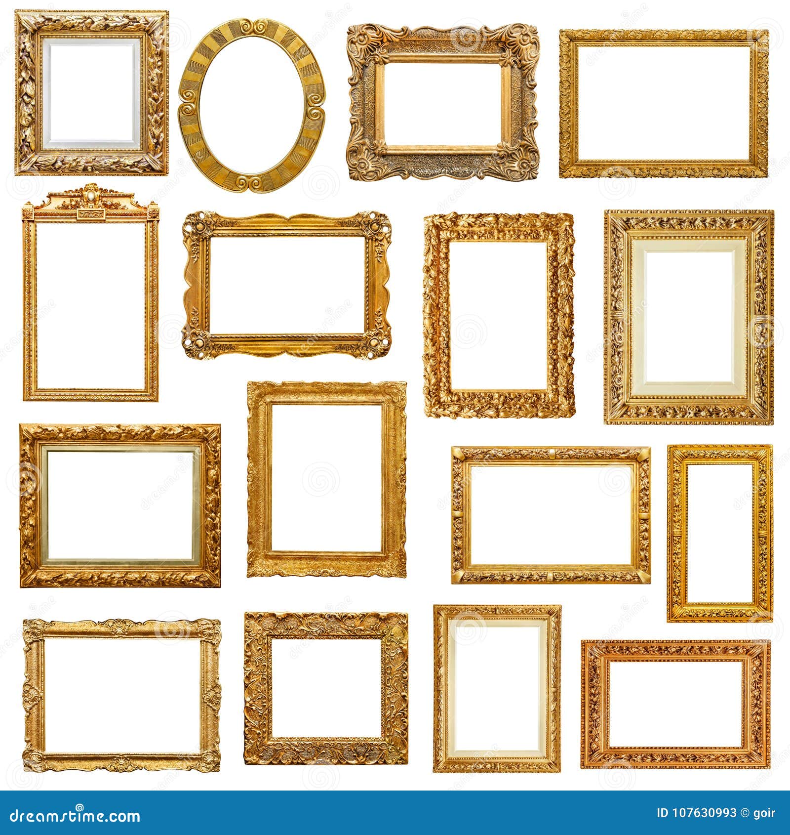 Baroque frames collection stock image. Image of paintings - 107630993