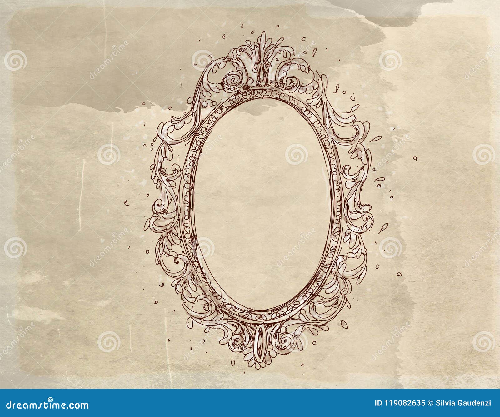 Baroque Frames with Vintage Base Stock Illustration - Illustration of ...