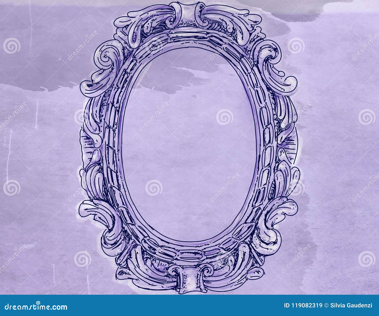 Baroque Frames with Vintage Base Stock Illustration - Illustration of ...