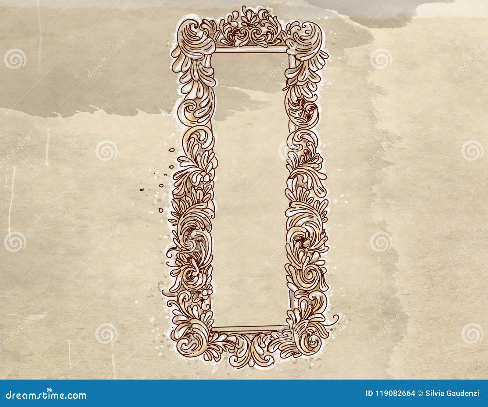 Baroque Frames with Vintage Base Stock Illustration - Illustration of ...