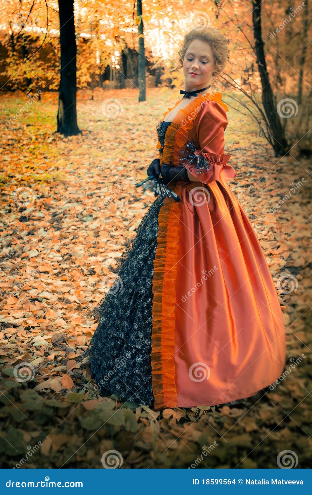 Baroque girl outdoor stock photo. Image of lace, european - 18599564