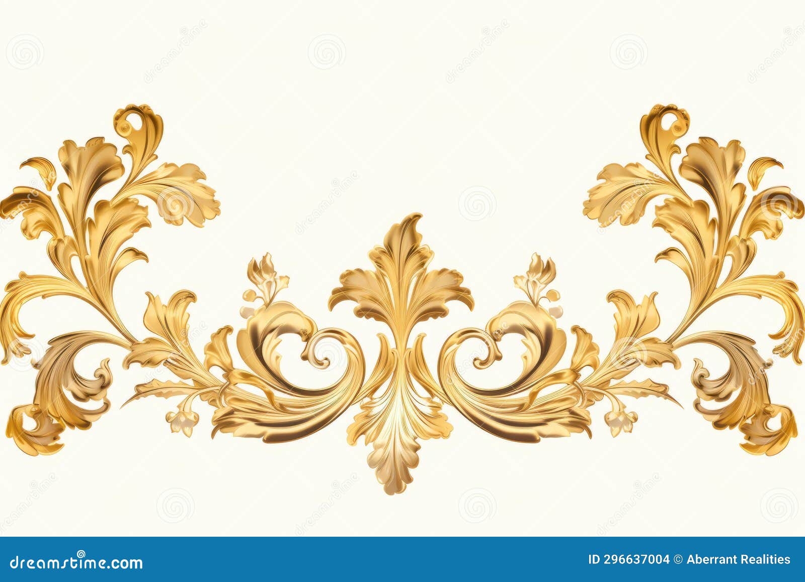 Baroque Gold Ornament on a White Background Stock Illustration ...