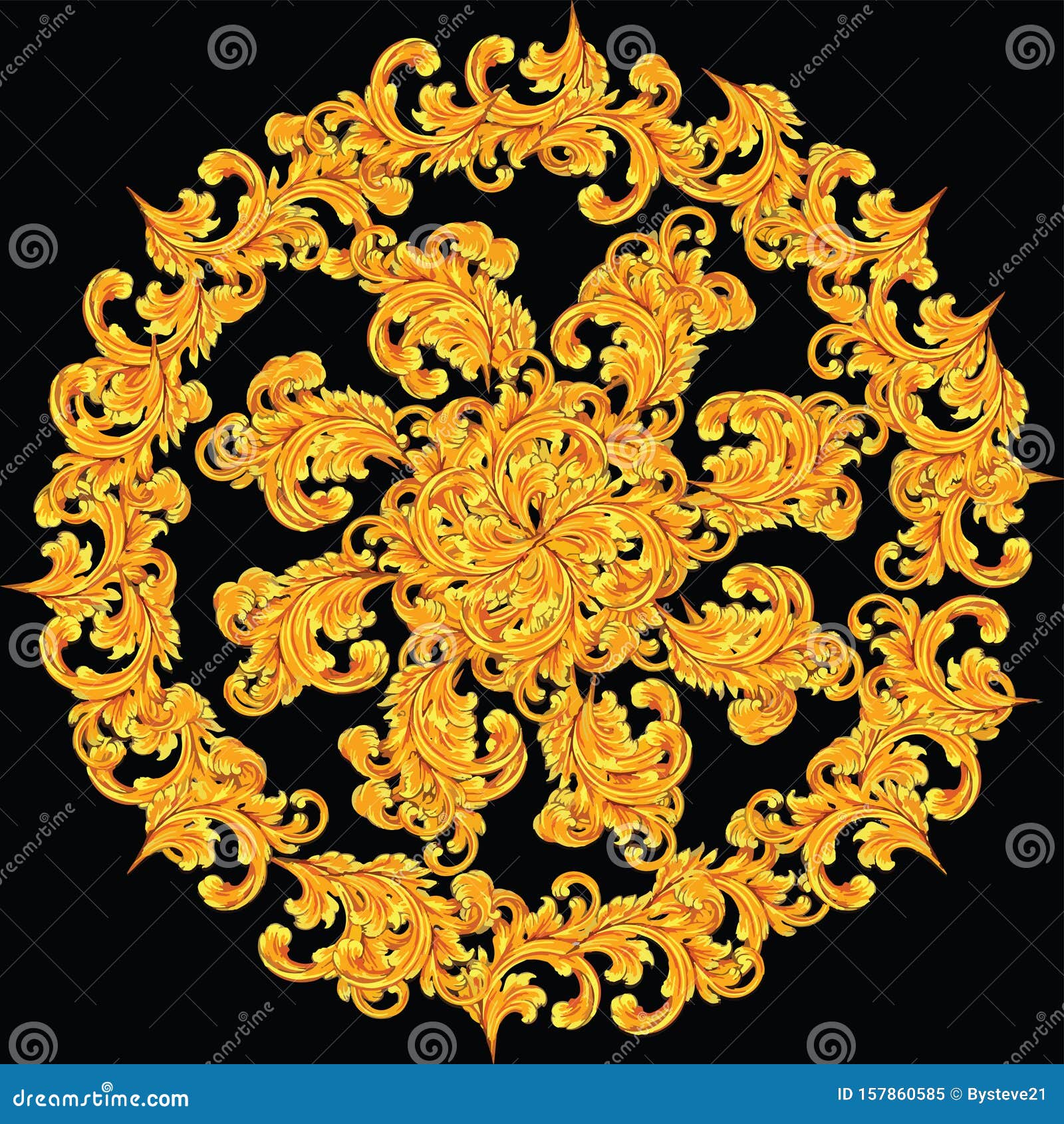 Baroque Hand Draw Antique Style Pattern Stock Vector - Illustration of ...