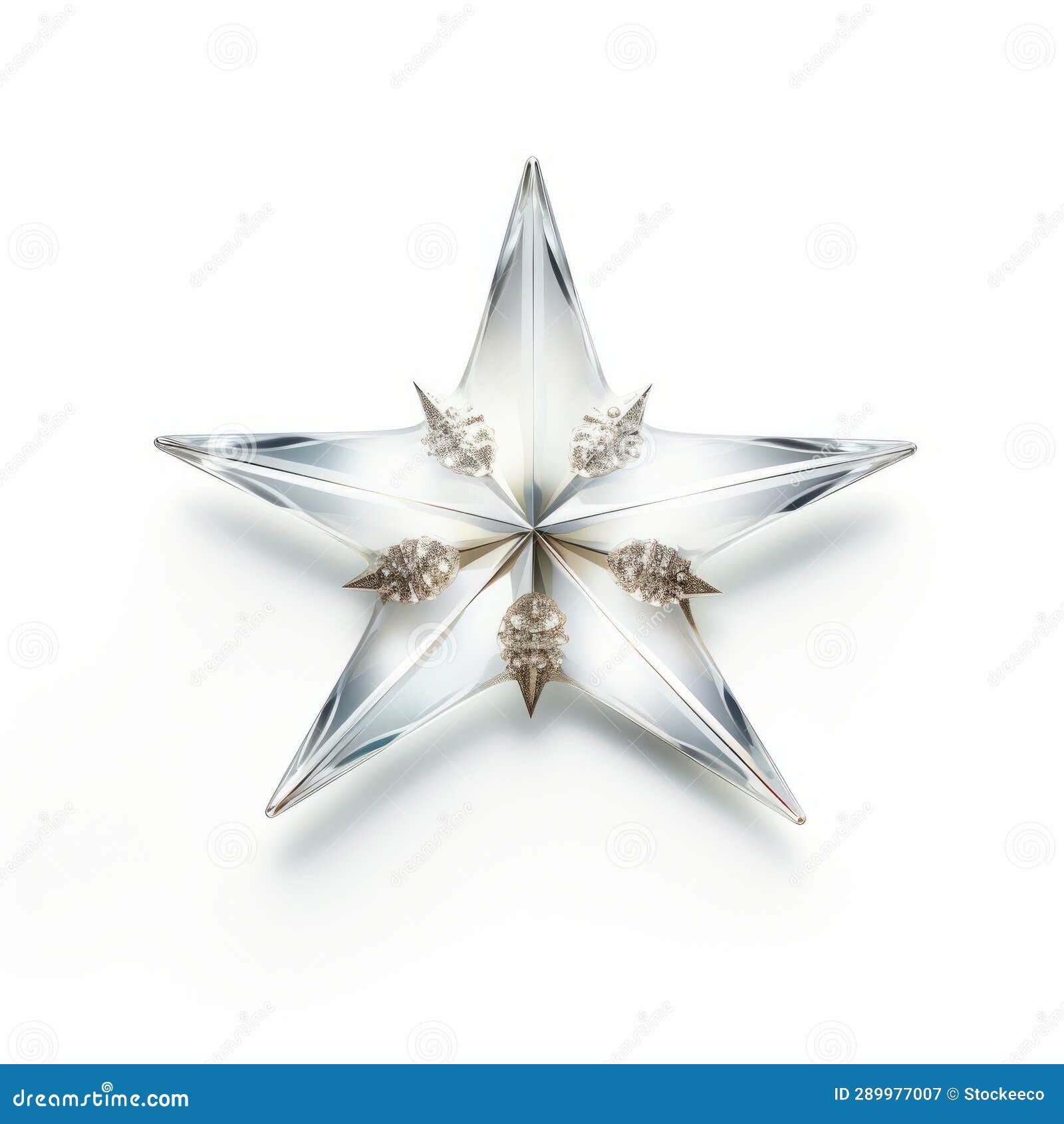 Baroque-inspired Silver Star on White Background Stock Illustration ...